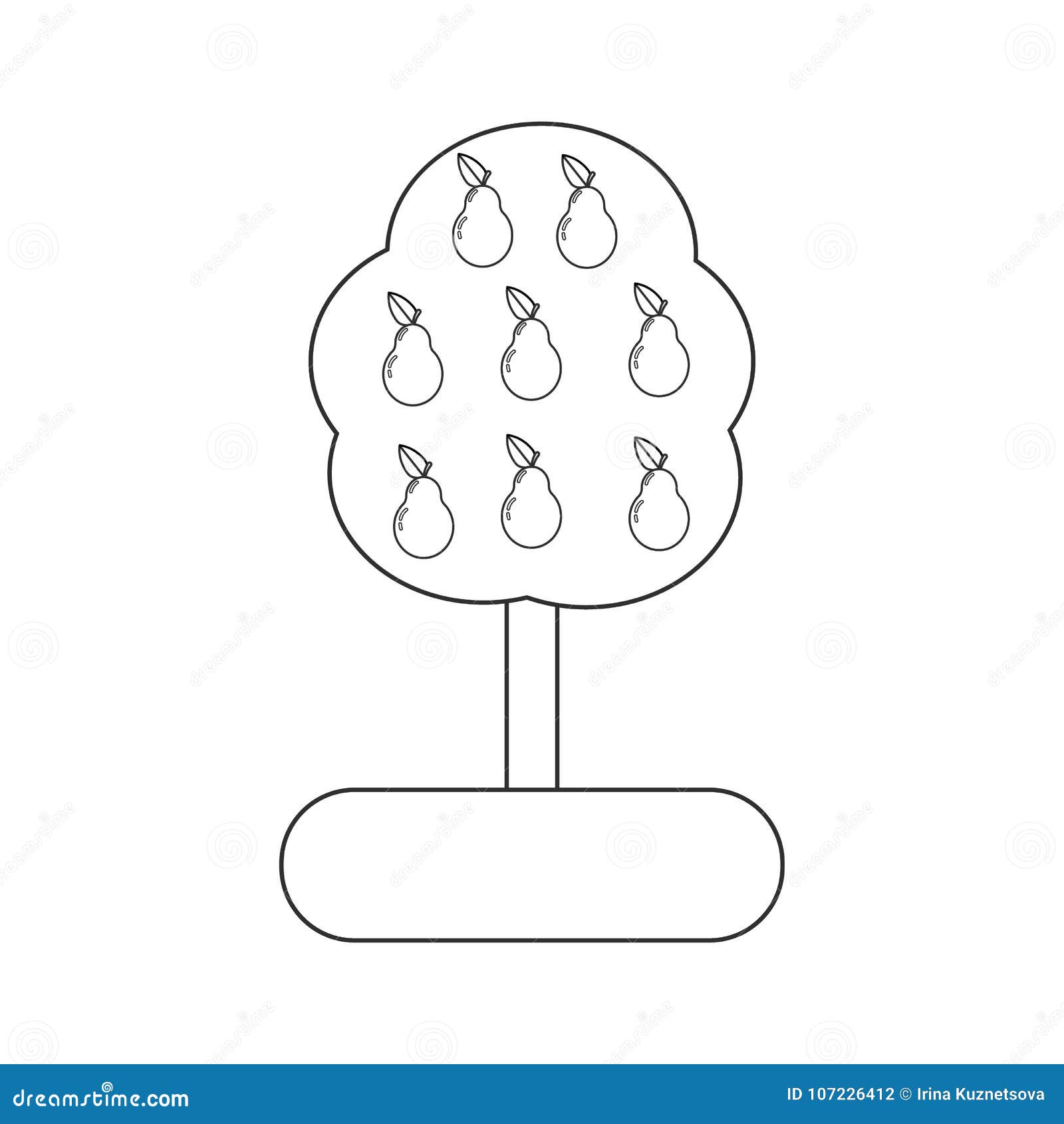 Coloring Book for Children. Vector Illustration. Tree Pears Stock ...