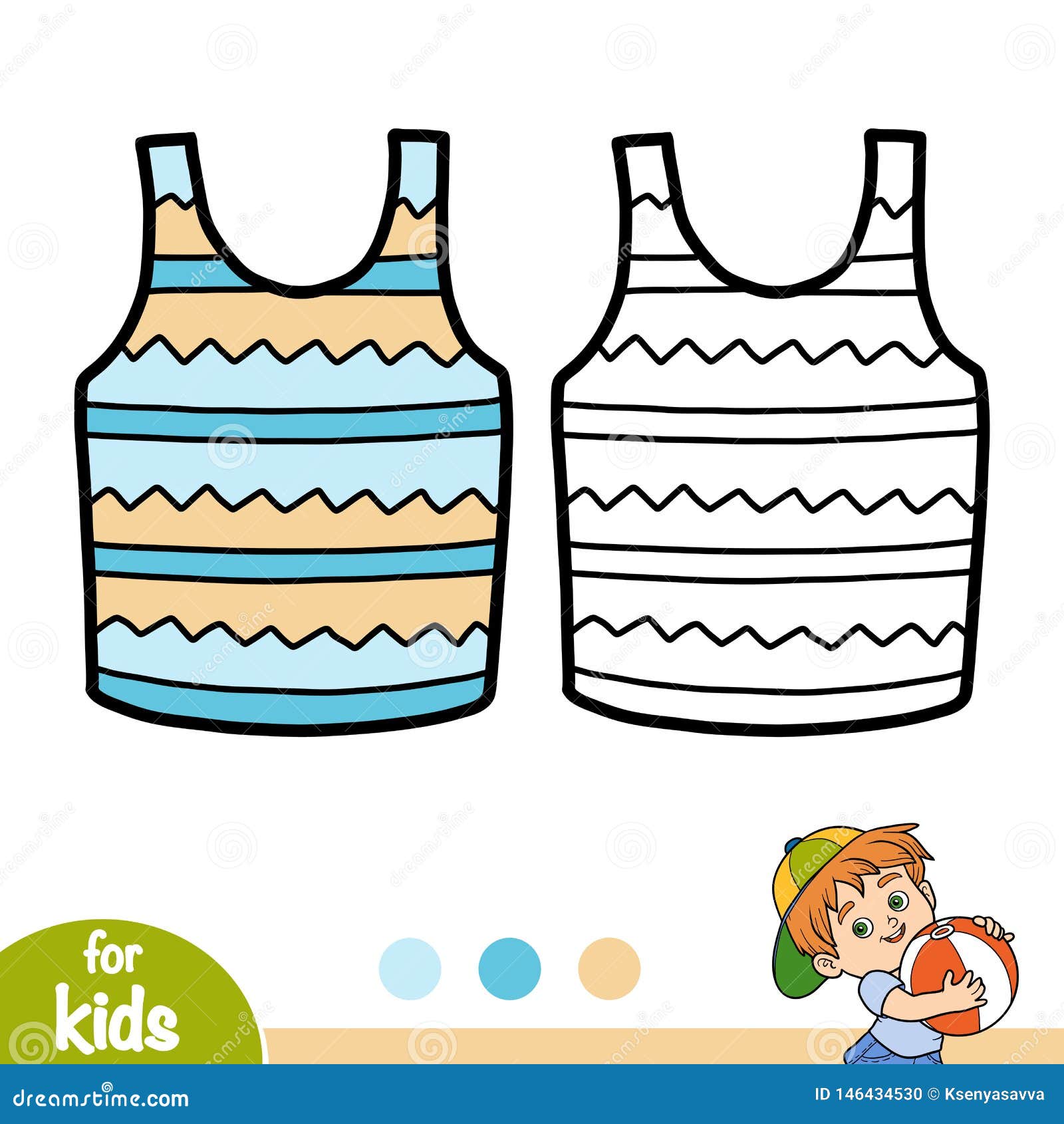 Coloring Book, Vest with a Geometric Pattern Stock Vector ...