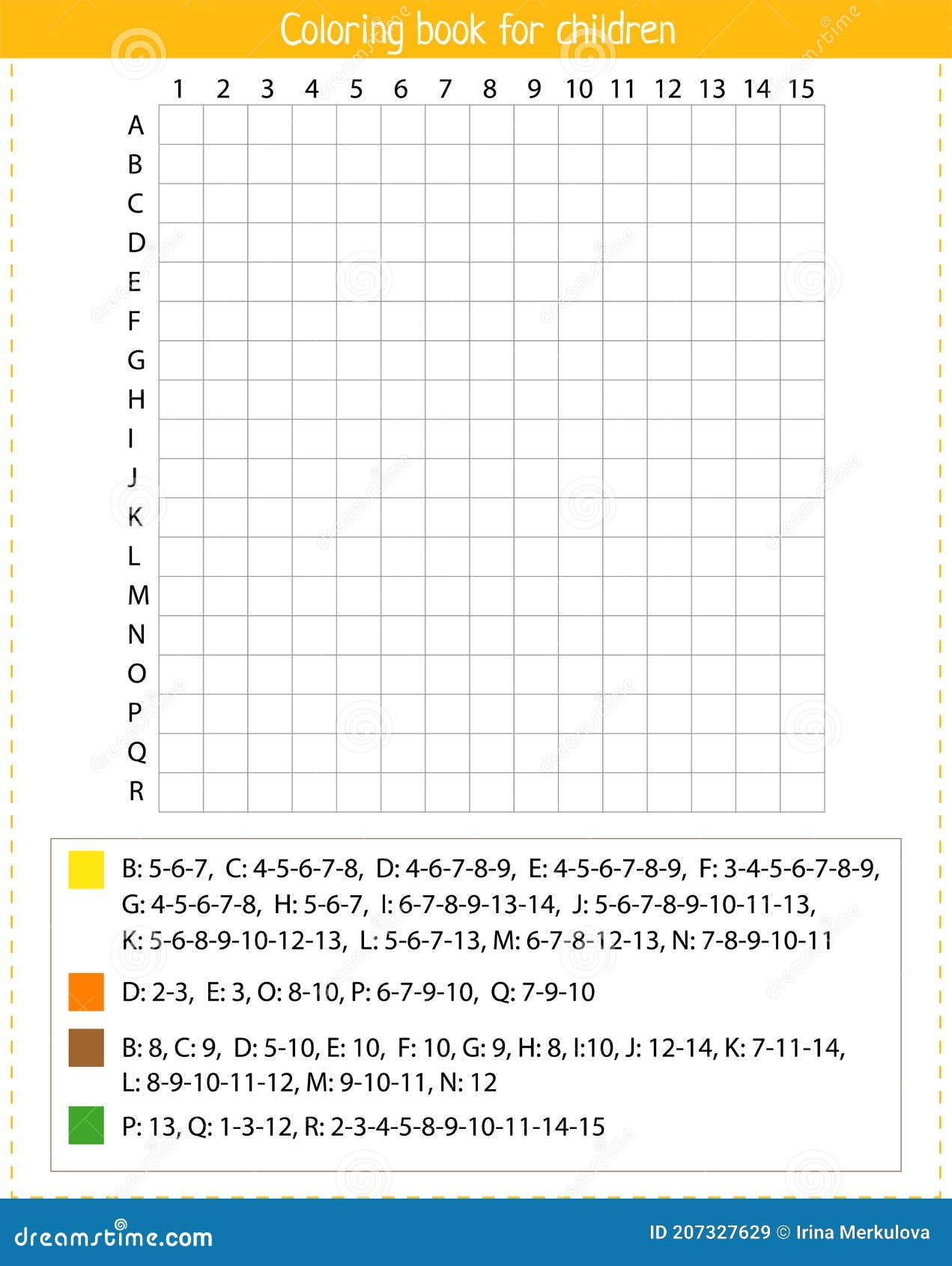 Coloring Book For Children. Worksheet. Color The Chicken By Coordinates ...