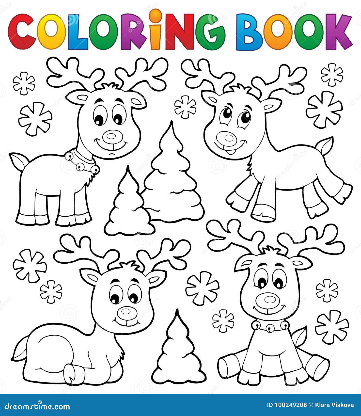 Coloring Book Christmas Deer Topic 1 Stock Vector - Illustration of ...