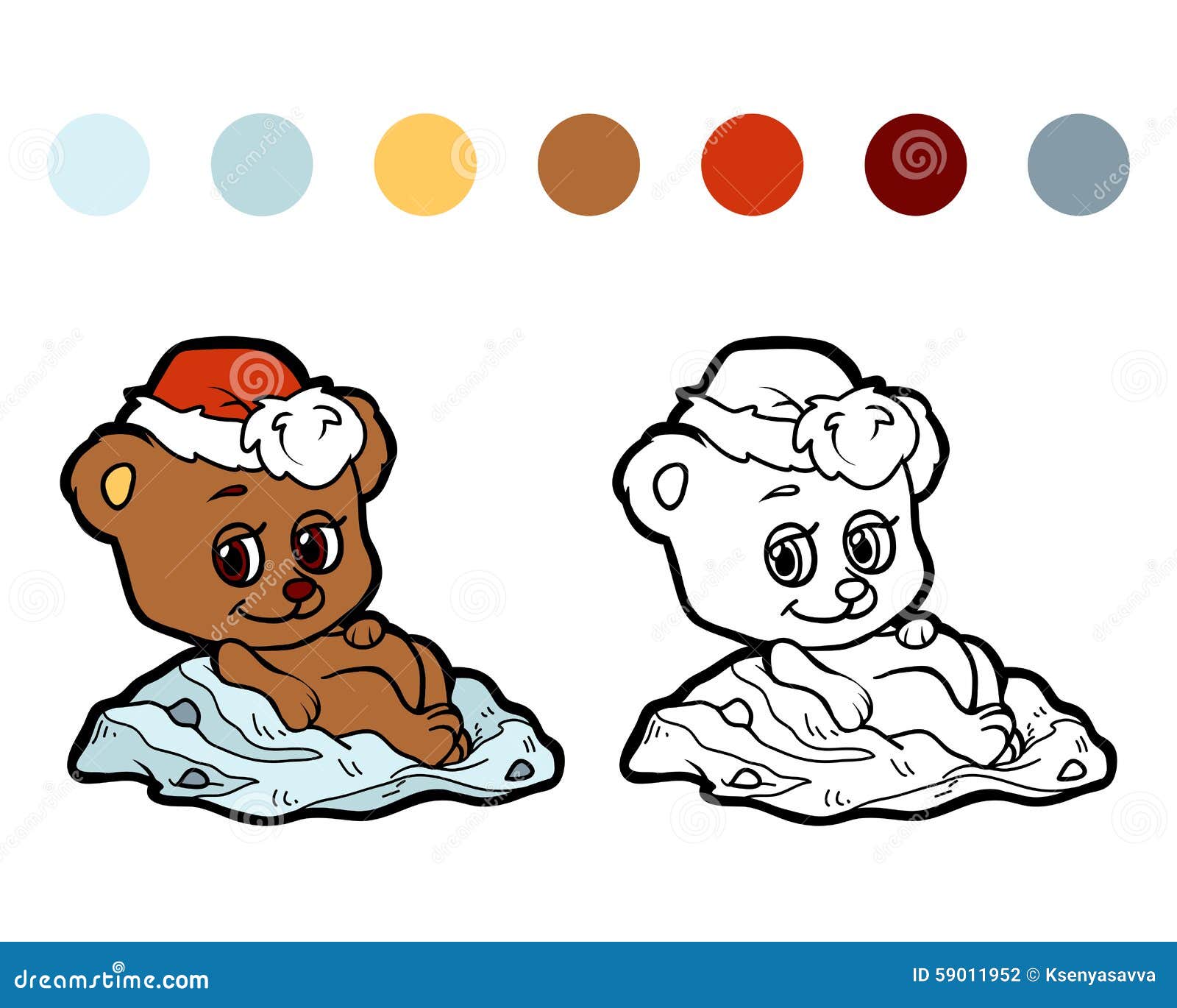 Coloring Book: Christmas Winter Bear Stock Vector - Illustration of ...