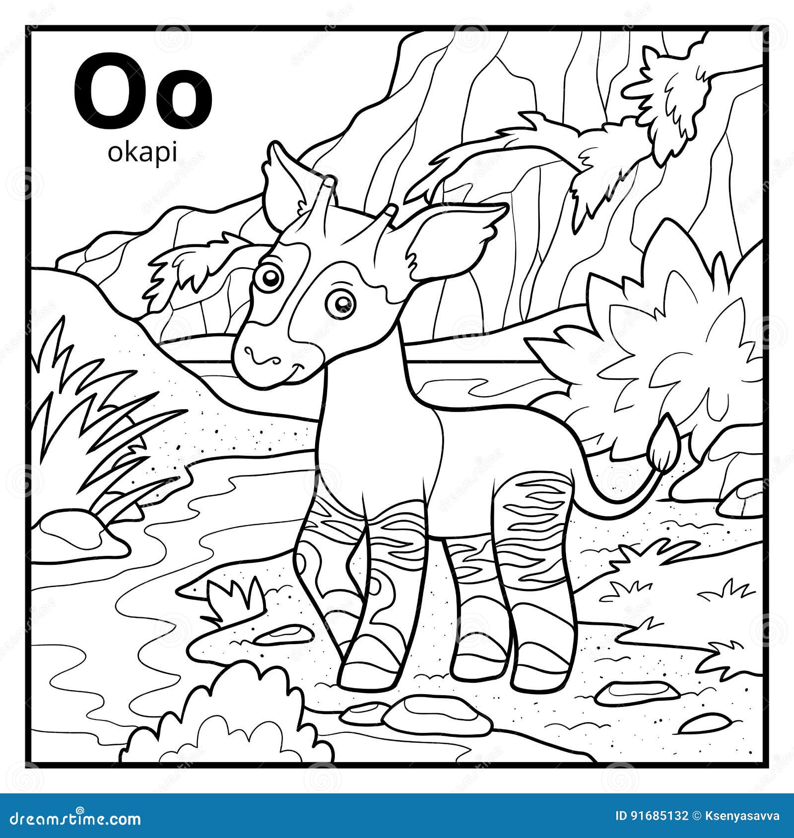 Okapi Coloring Pages