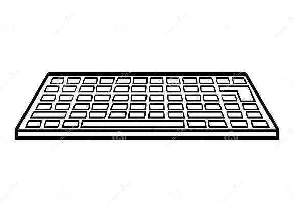 Coloring Book, Computer Keyboard Stock Vector - Illustration of ...