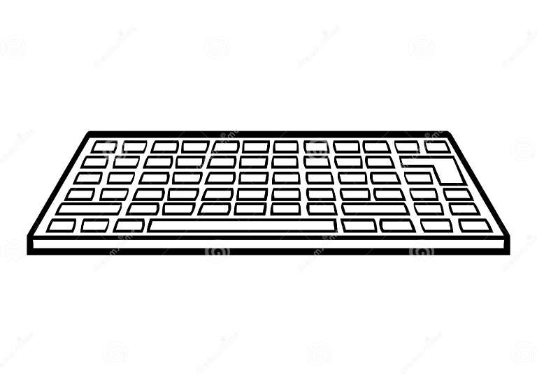 Coloring Book, Computer Keyboard Stock Vector - Illustration of ...