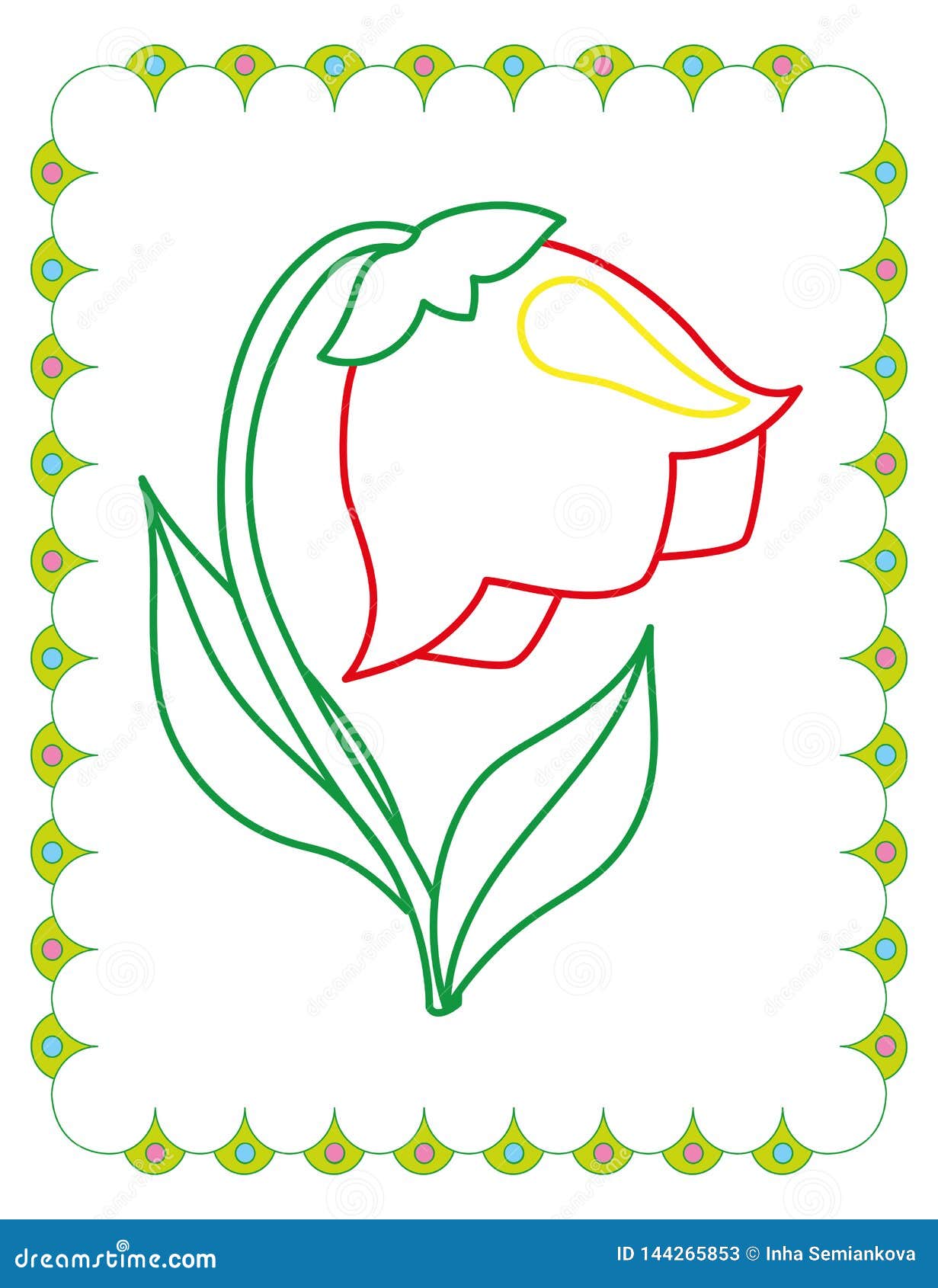 Coloring Book of Cute Spring Flower Bell Stock Vector - Illustration of ...