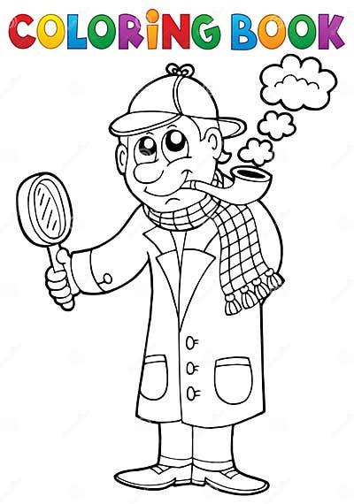 Coloring Book Detective Theme 1 Stock Vector - Illustration of ...