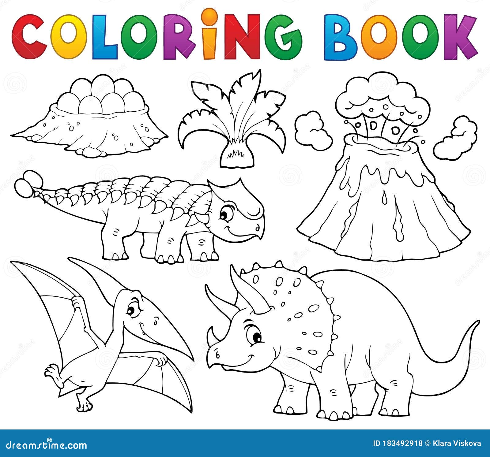 Pterosaur Coloring Book For Adults Vector | CartoonDealer.com #70335964