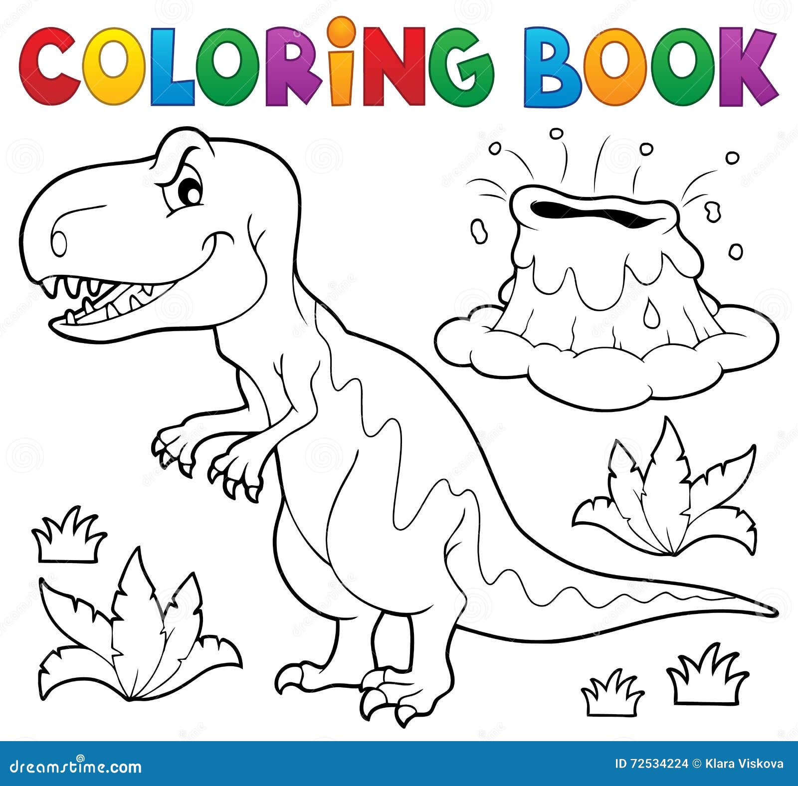 Dinosaur Colouring Page. Cute Dinosaur Coloring Page. Cartoon Dinosaur ...
