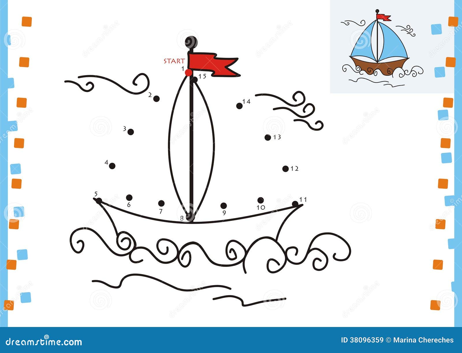 Coloring Book Dot To Dot. the Boat Stock Vector - Illustration of play ...