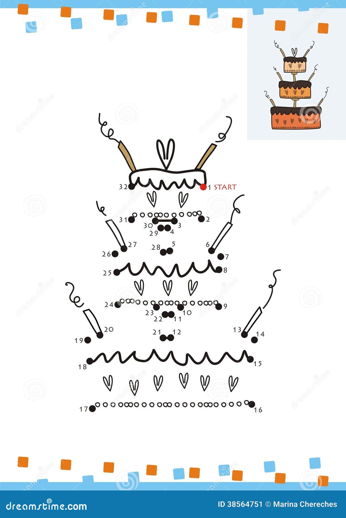 Printable Dot To Dot Birthday Cake | Images and Photos finder