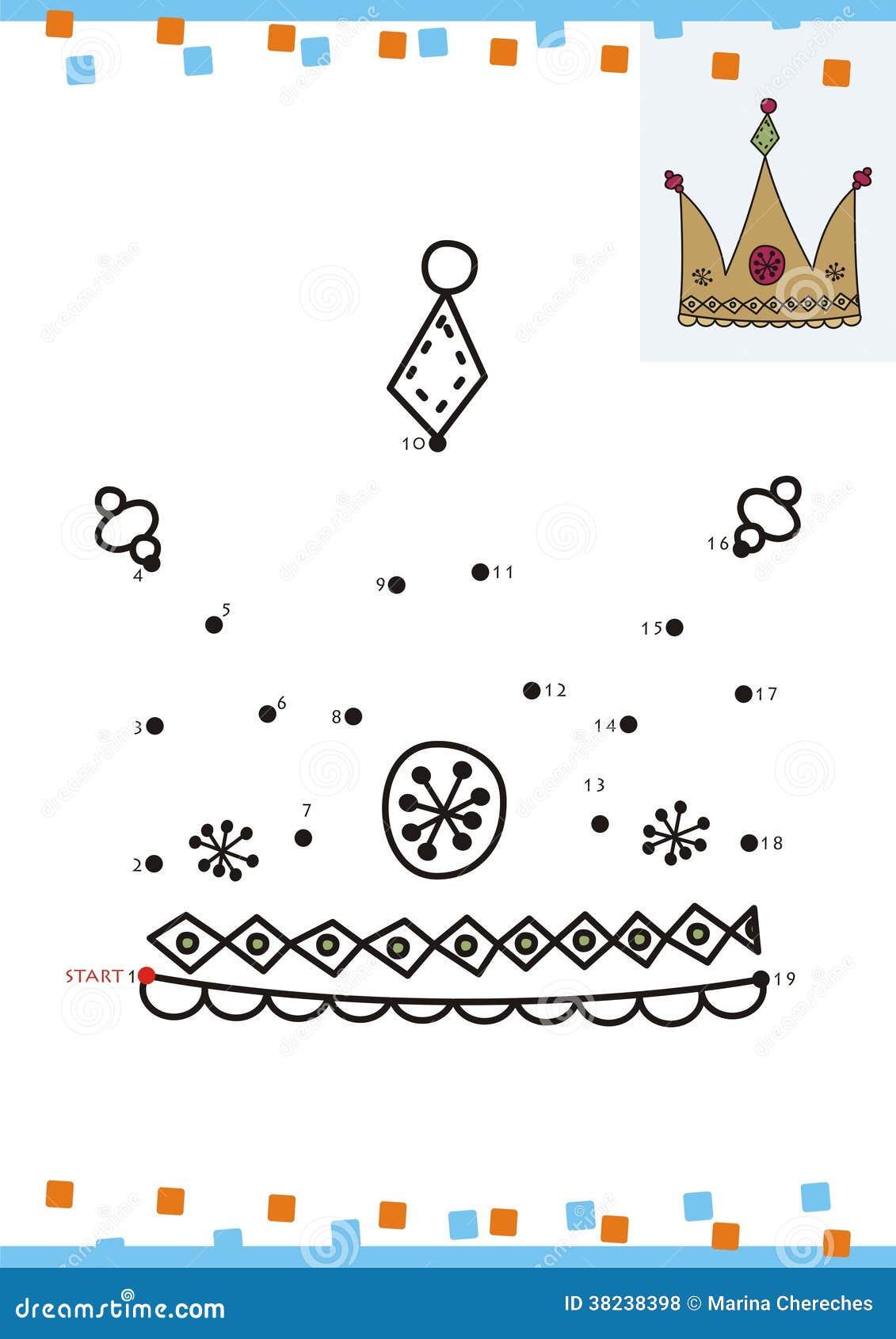Coloring Book Dot To Dot. the Crown Stock Vector - Illustration of ...