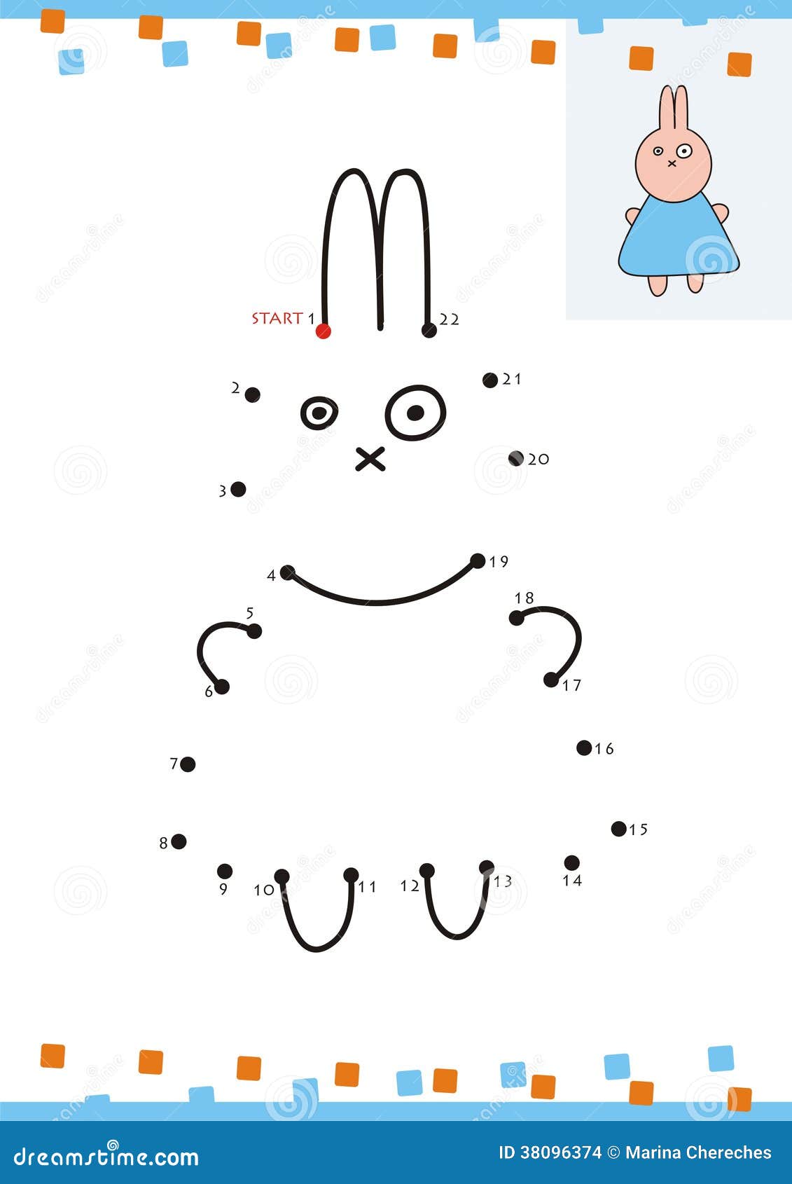 Coloring Book Dot To Dot. The Rabbit Vector Illustration ...
