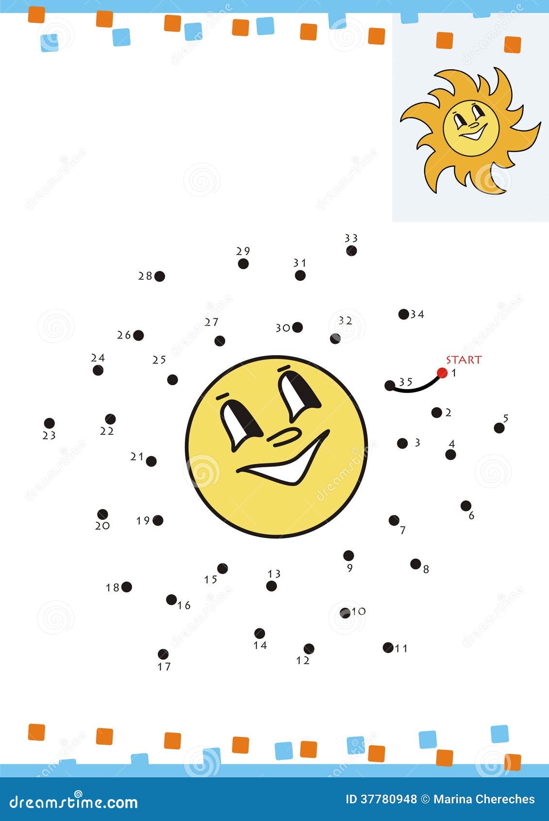 Coloring Book Dot To Dot. the Sun Stock Vector - Illustration of ...