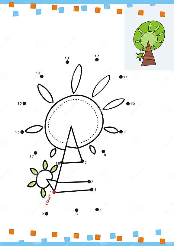 Coloring Book Dot To Dot. the Tree Stock Vector - Illustration of ...