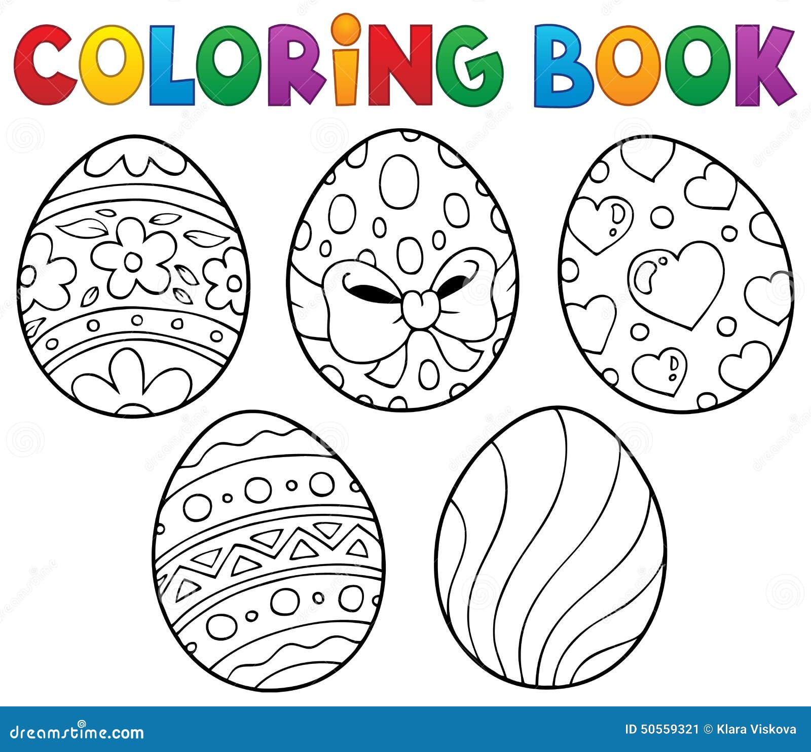 Coloring Book Easter Eggs Theme 1 Stock Vector - Illustration of ...