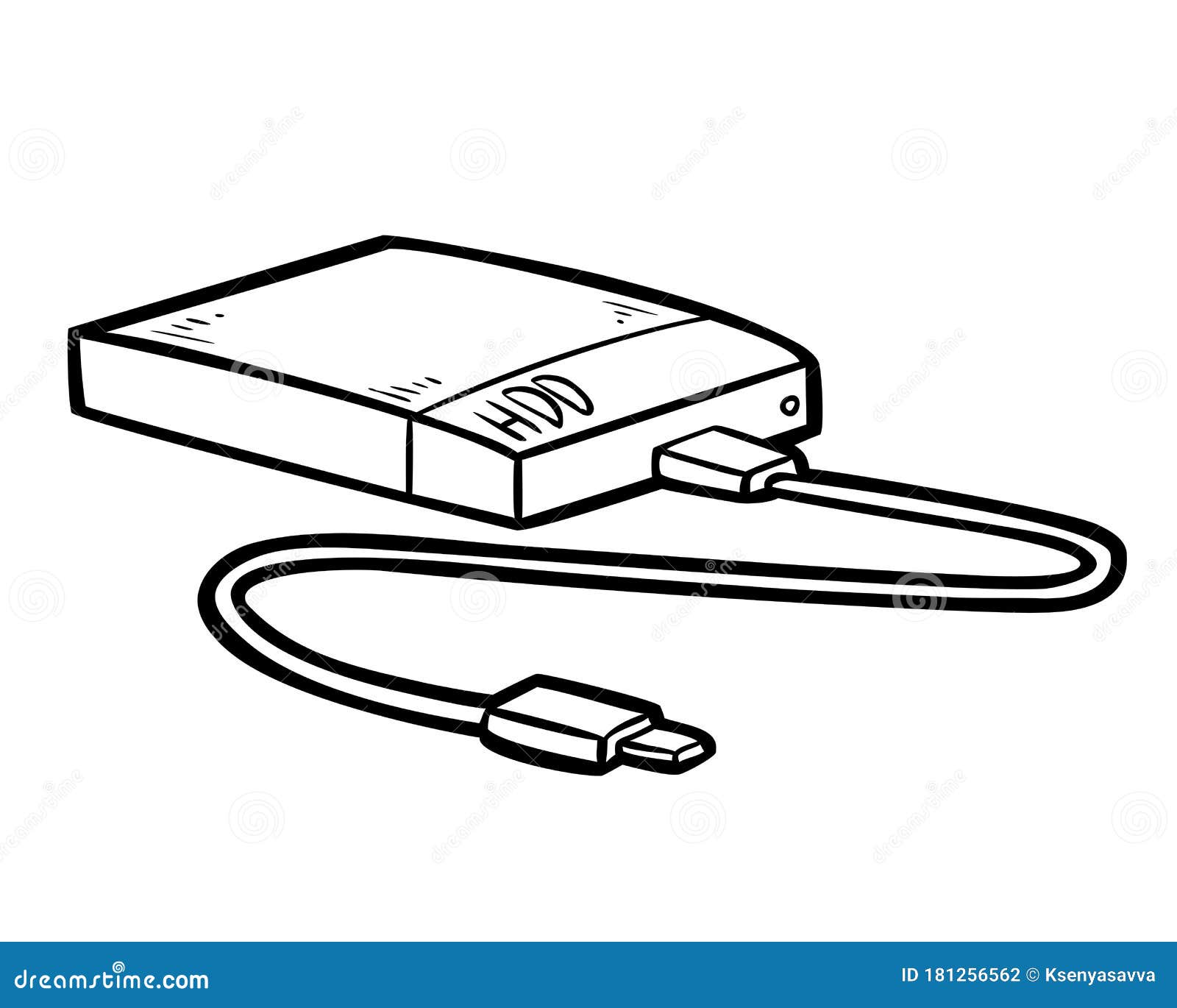 External Hard Drive 1tb Icon, Outline Style Cartoon Vector ...