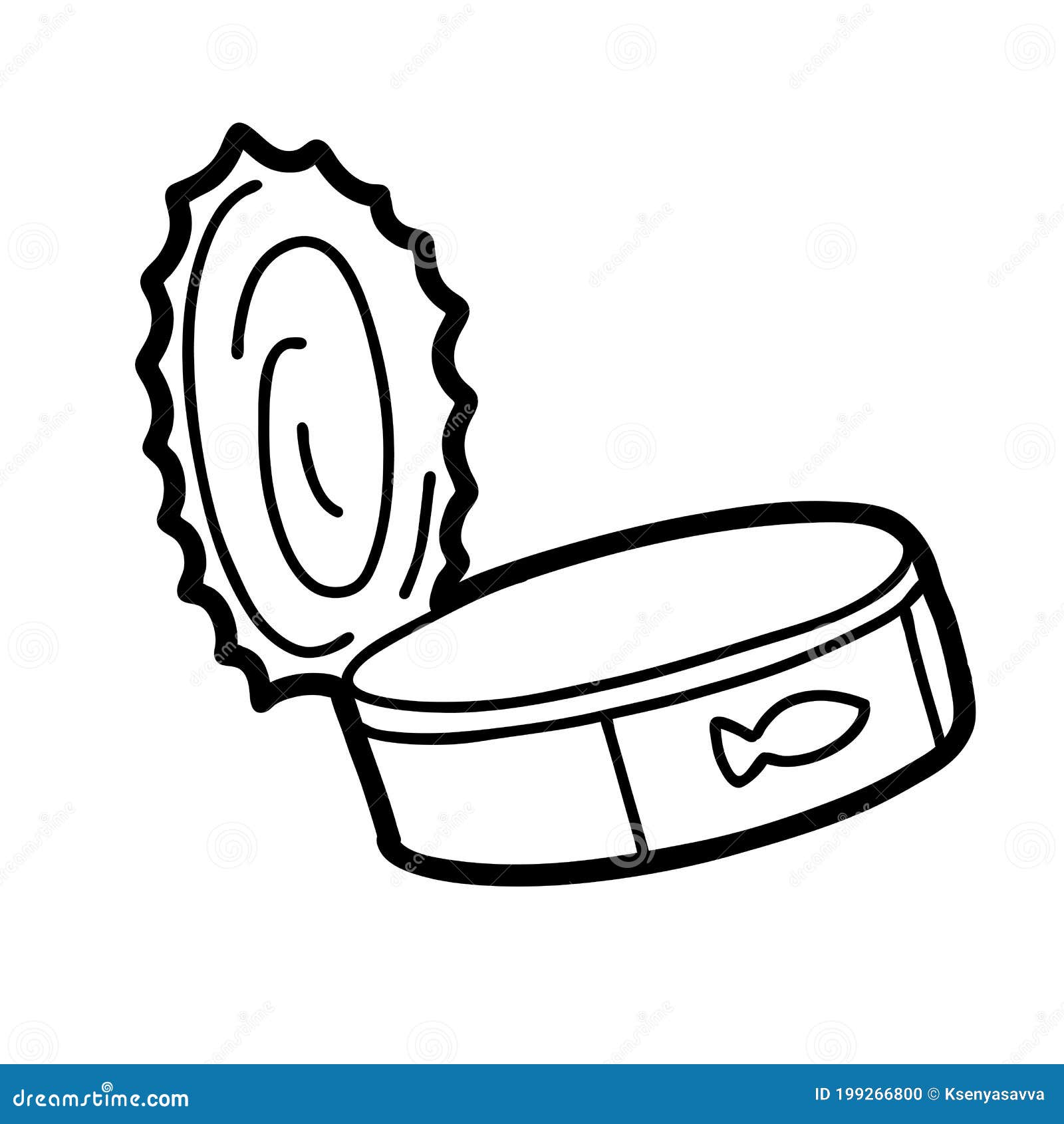 Coloring book, Fish tin stock vector. Illustration of aluminium - 199266800