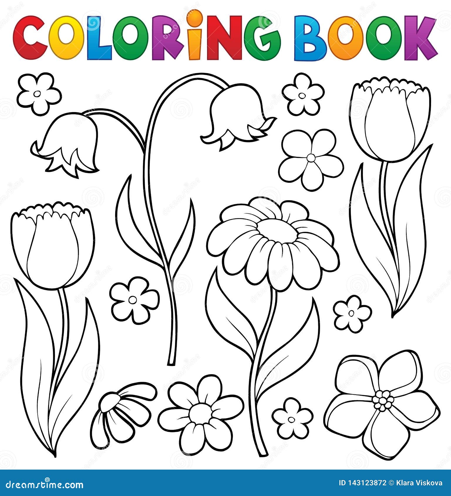Coloring Book Flower Topic 9 Stock Vector - Illustration of season ...