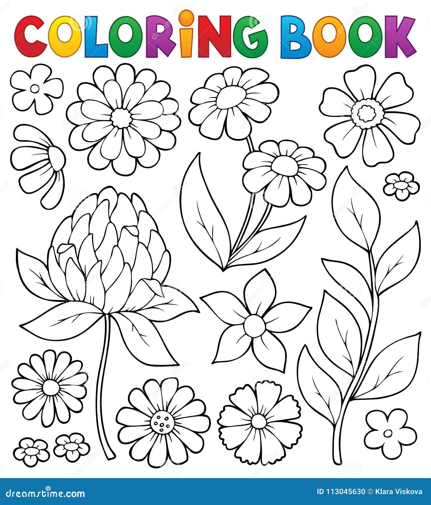 Coloring Book Flower Topic 8 Stock Vector - Illustration of plant ...