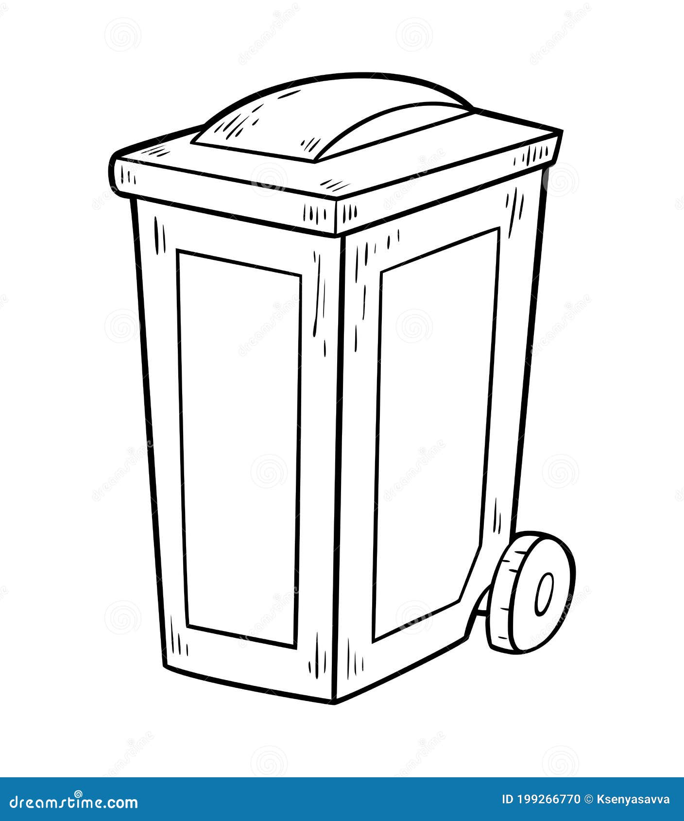 Coloring Book, Garbage Container Stock Vector - Illustration of dustbin ...