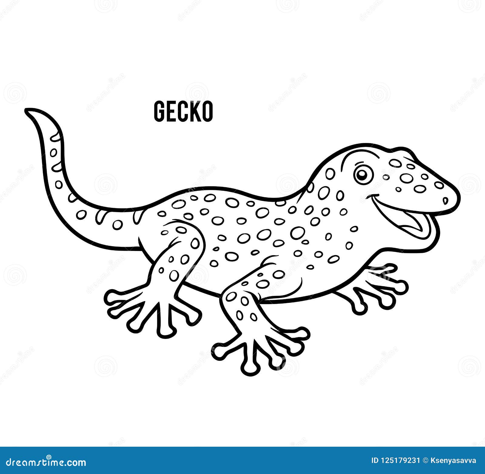 Coloring book, Gecko stock vector. Illustration of colorful - 125179231