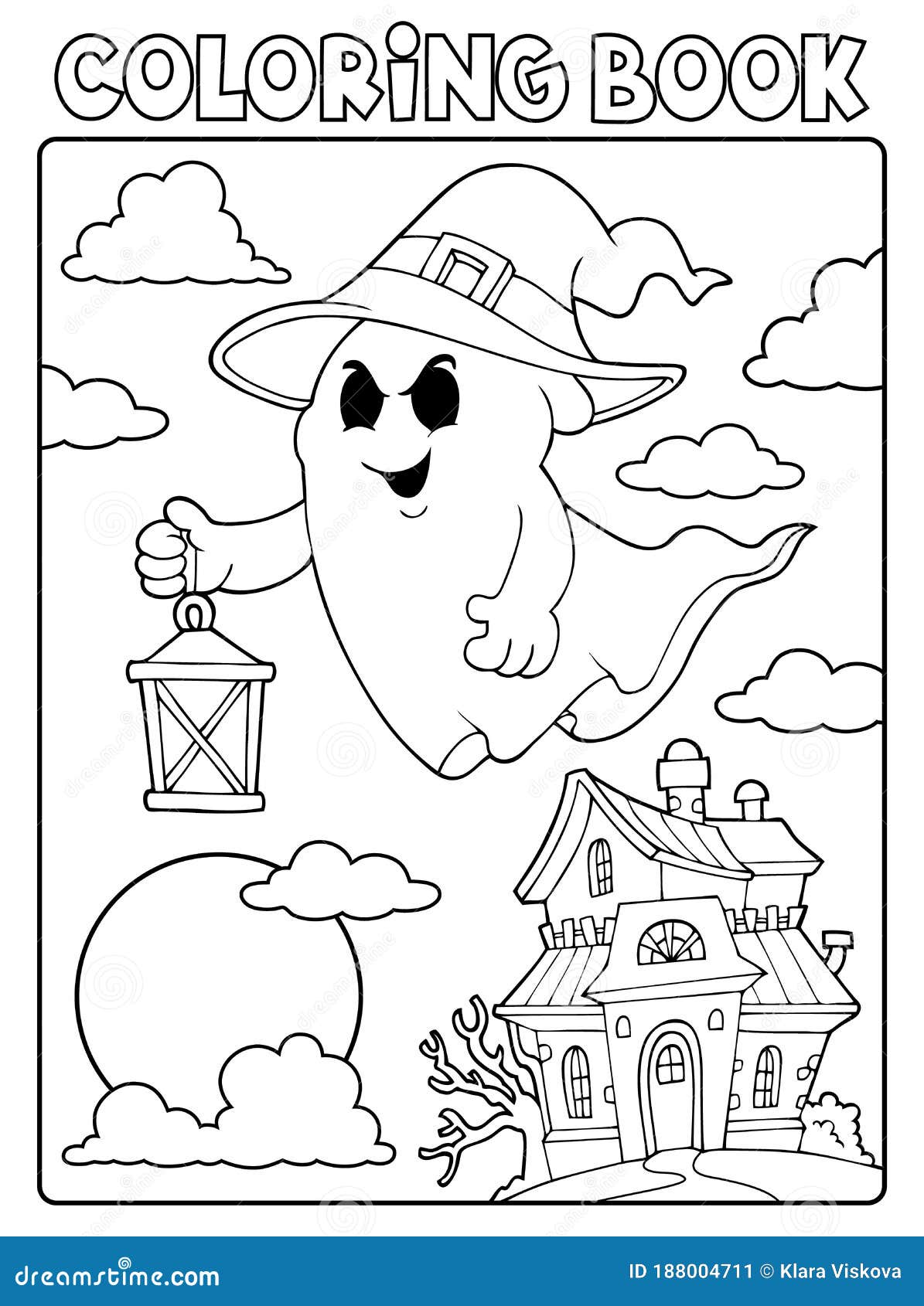 Coloring Book Ghost Theme 7 Stock Vector - Illustration of holding ...