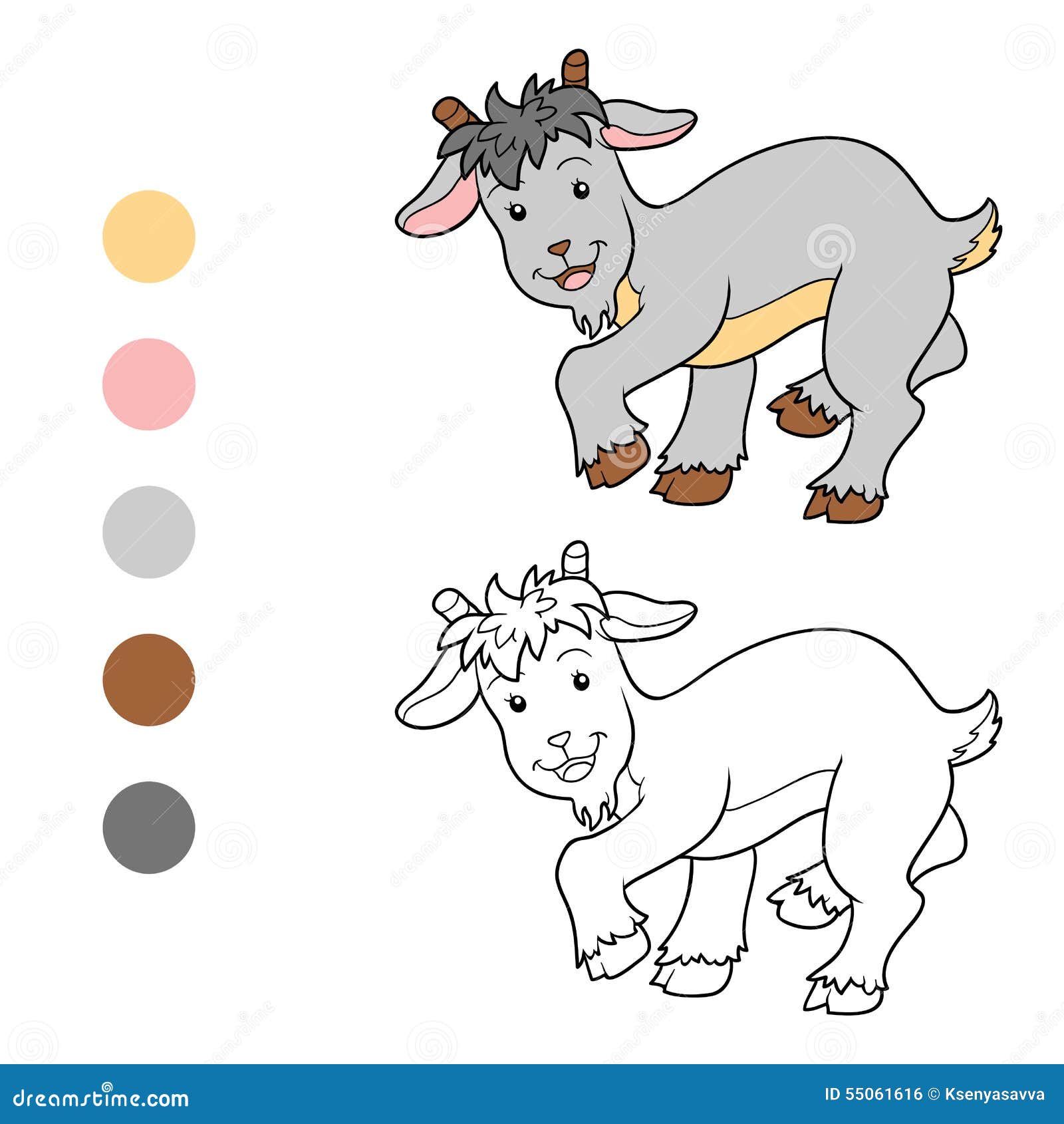 Coloring book (goat) stock vector. Illustration of isolated - 55061616