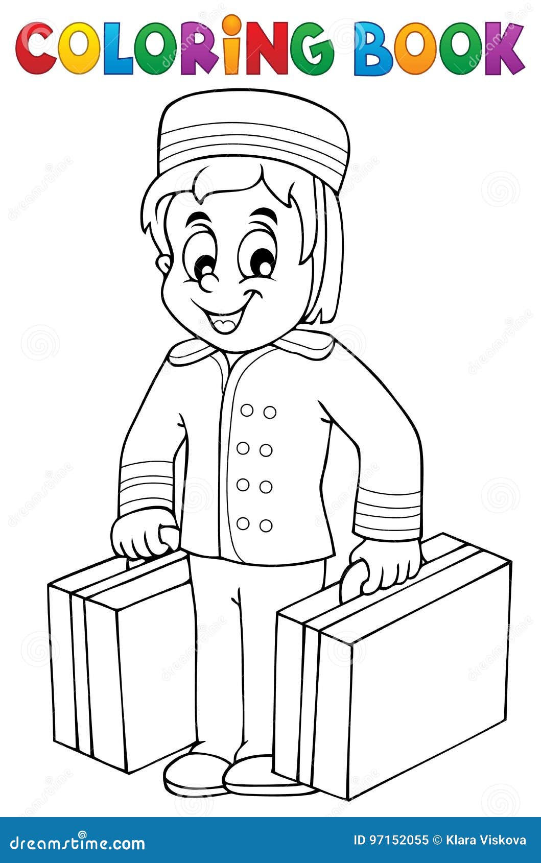 Coloring Book Hall Porter Theme 1 Stock Vector - Illustration of ...