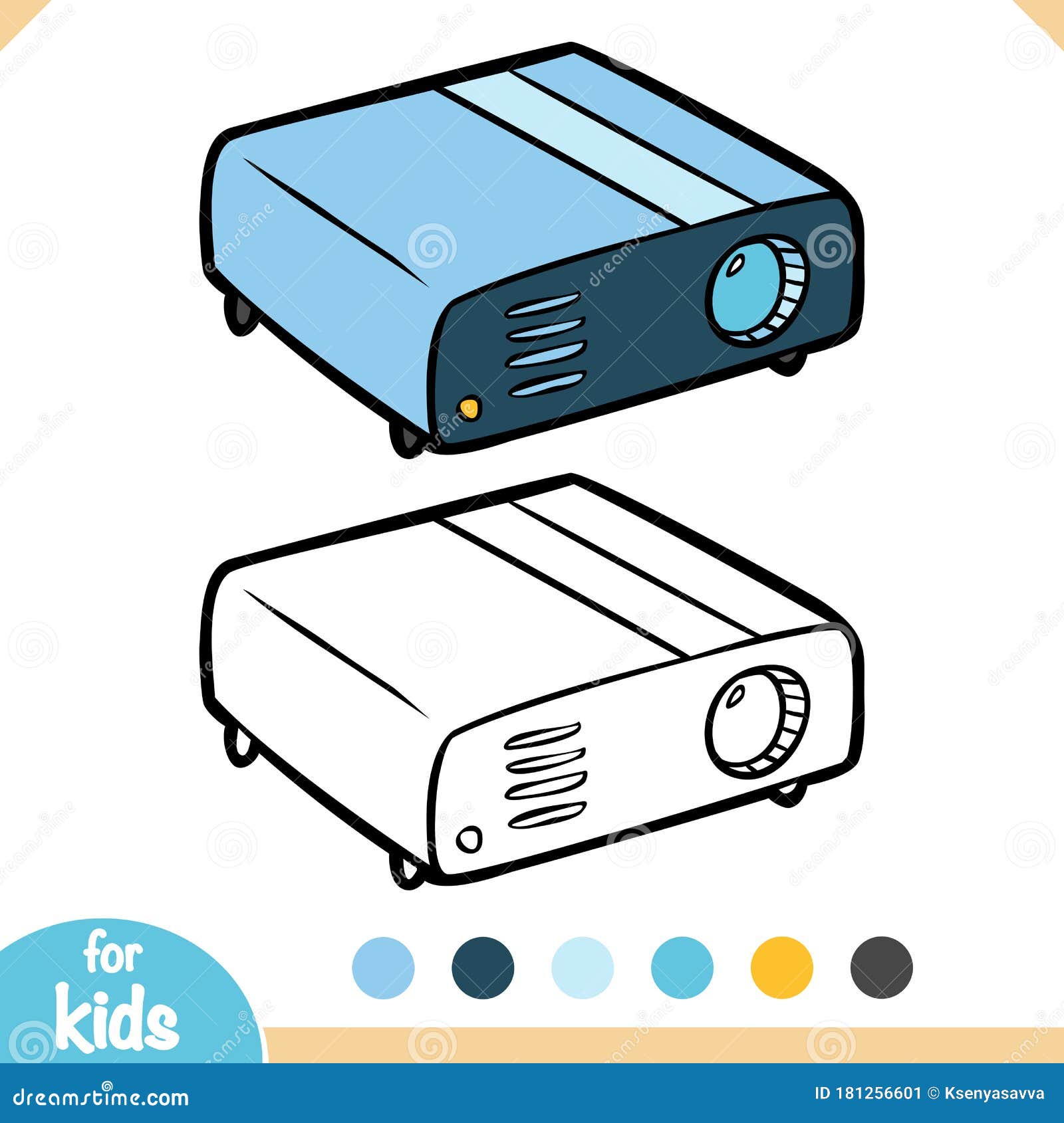 Coloring Book, Image Projector Stock Vector - Illustration of outline ...