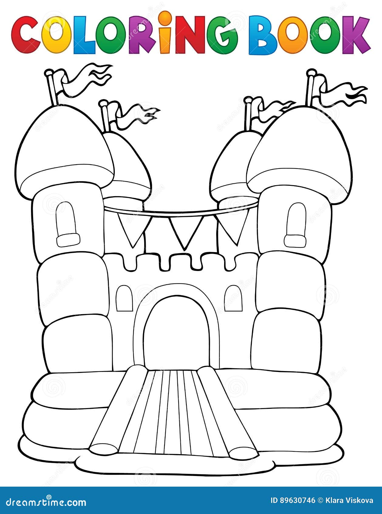 Coloring Book Inflatable Castle Stock Vector - Illustration of paint ...