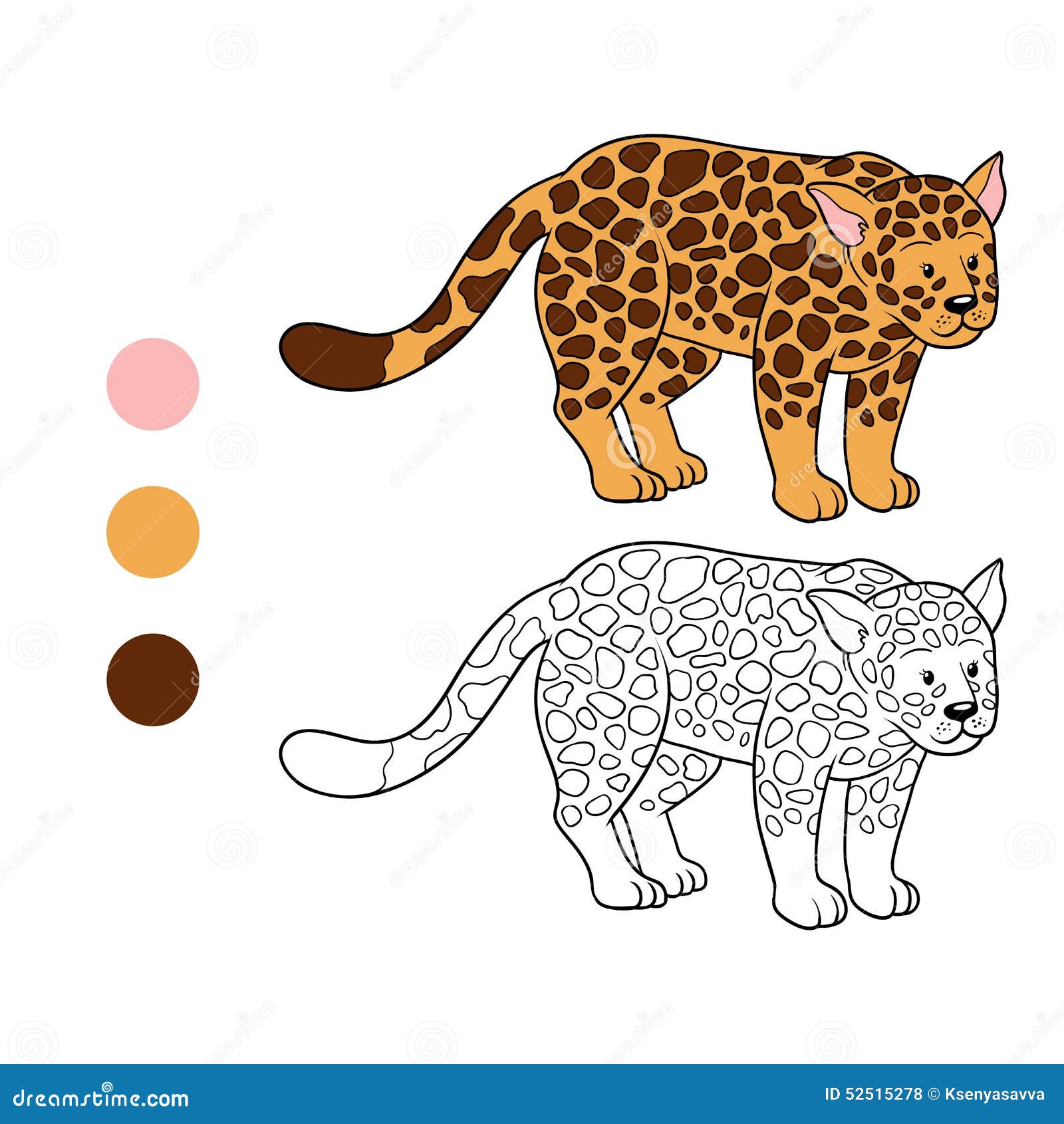 Coloring book (jaguar) stock vector. Illustration of child - 52515278