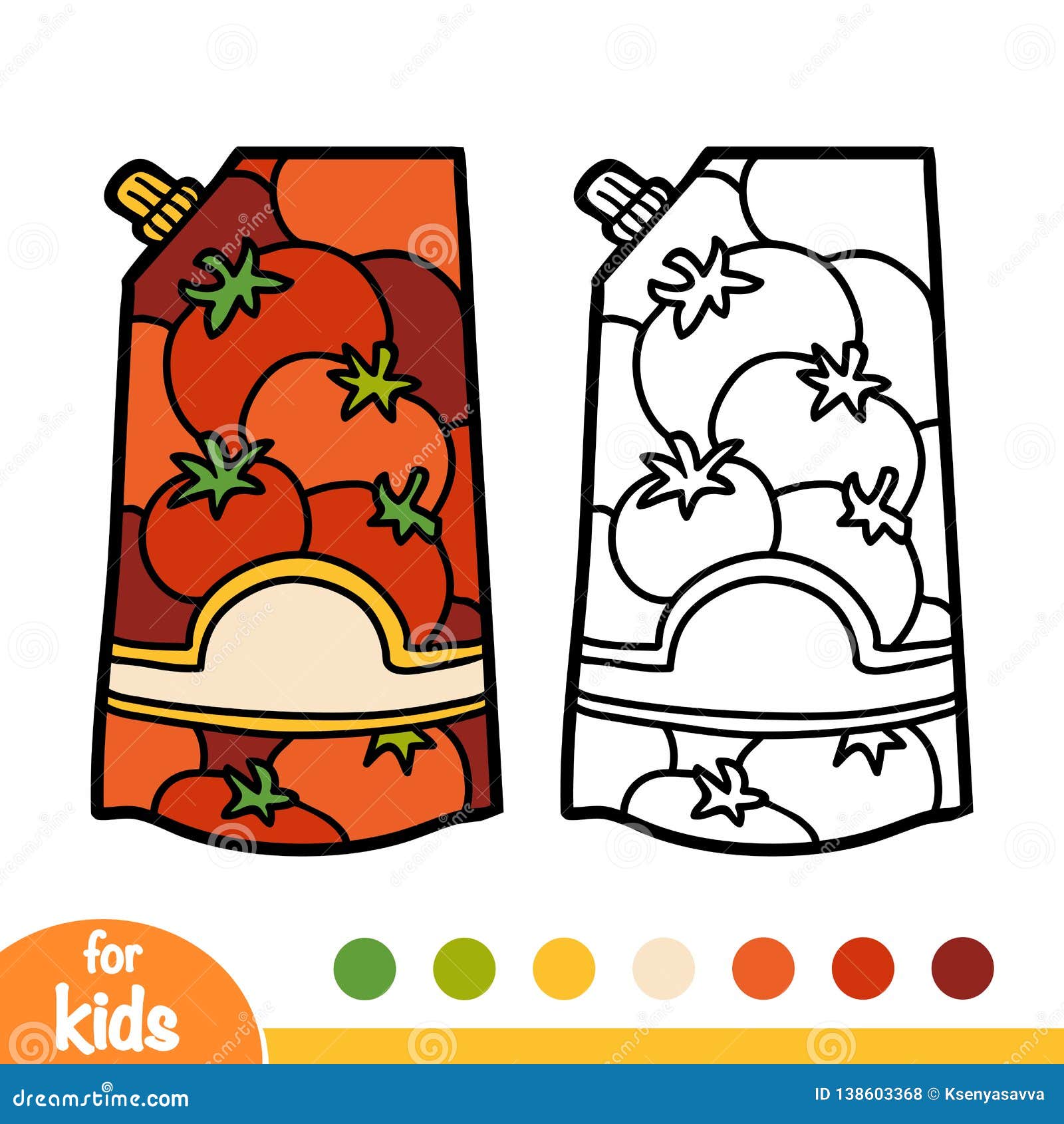 Coloring Book, Ketchup Pack Stock Vector - Illustration of color ...