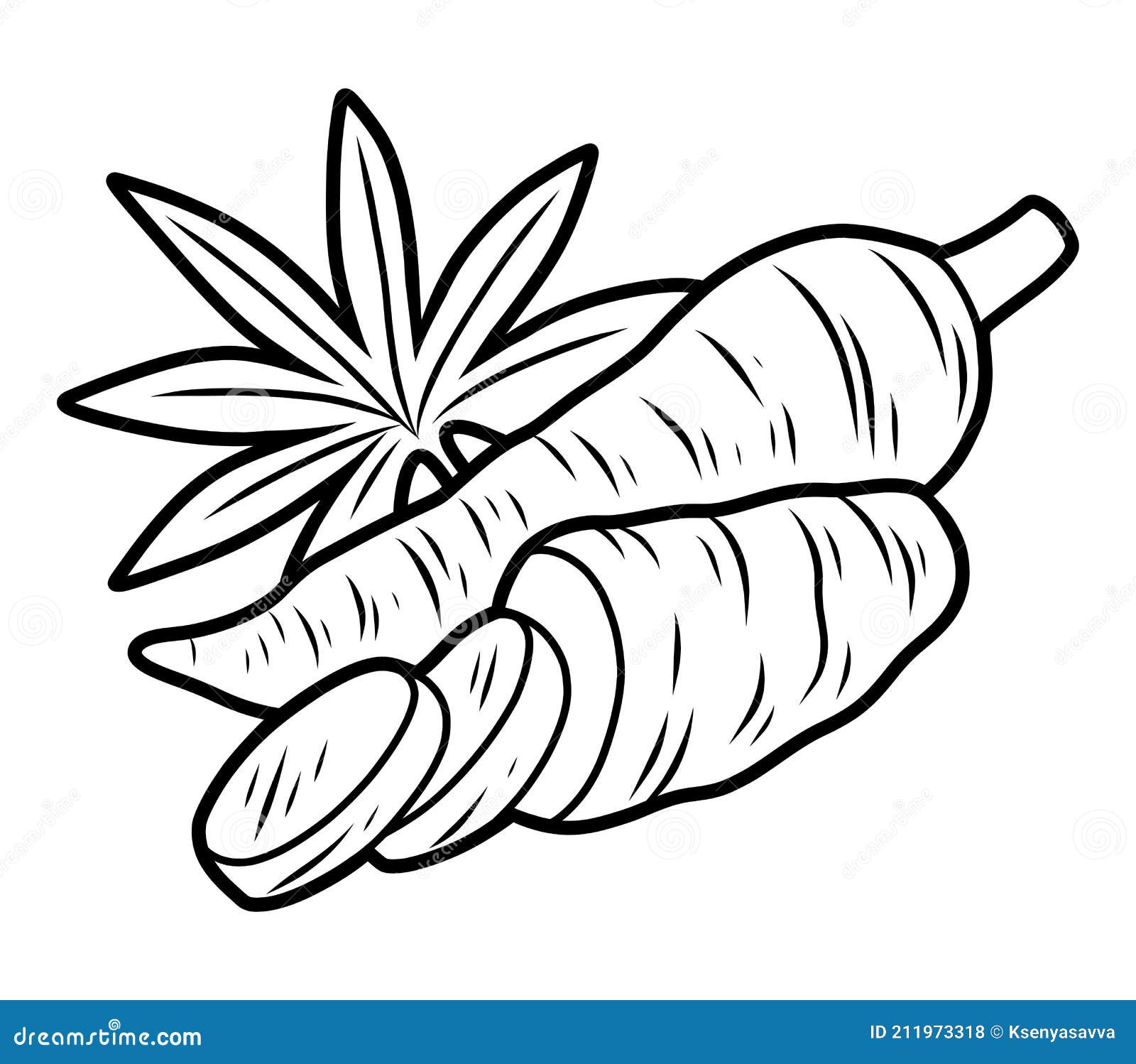 Coloring Book for Kids, Cassava Stock Vector - Illustration of cassava ...