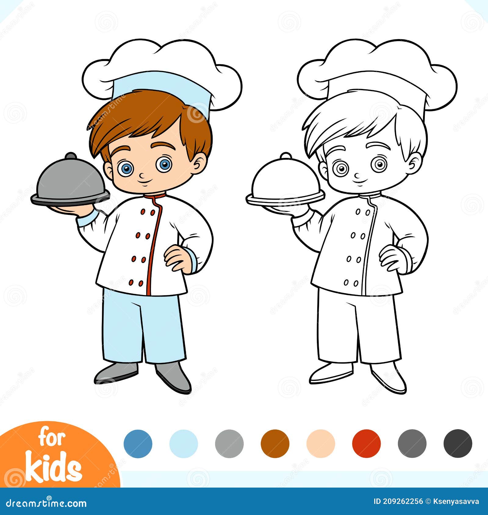 Coloring Book for Kids, Chef Stock Vector - Illustration of food ...