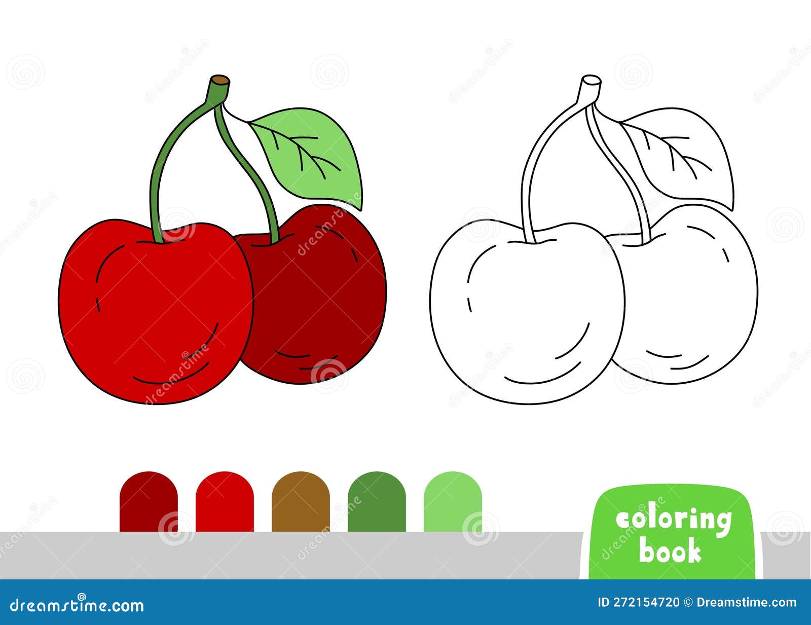 Coloring Book for Kids Cherry Page for Book Magazine Coloring Vector ...