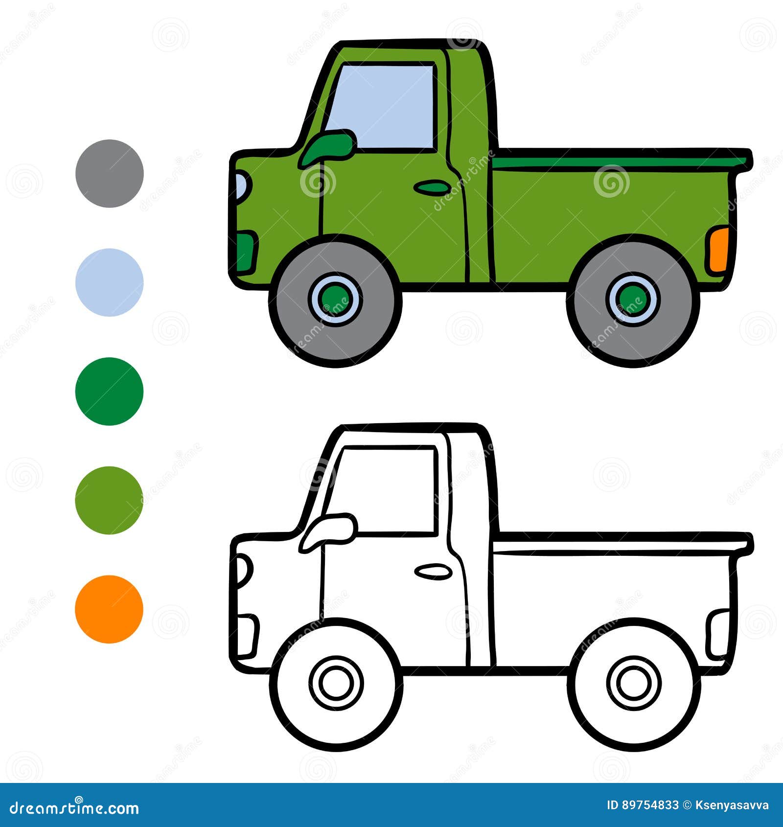 Coloring Book for Kids, Pickup Stock Vector - Illustration of ...