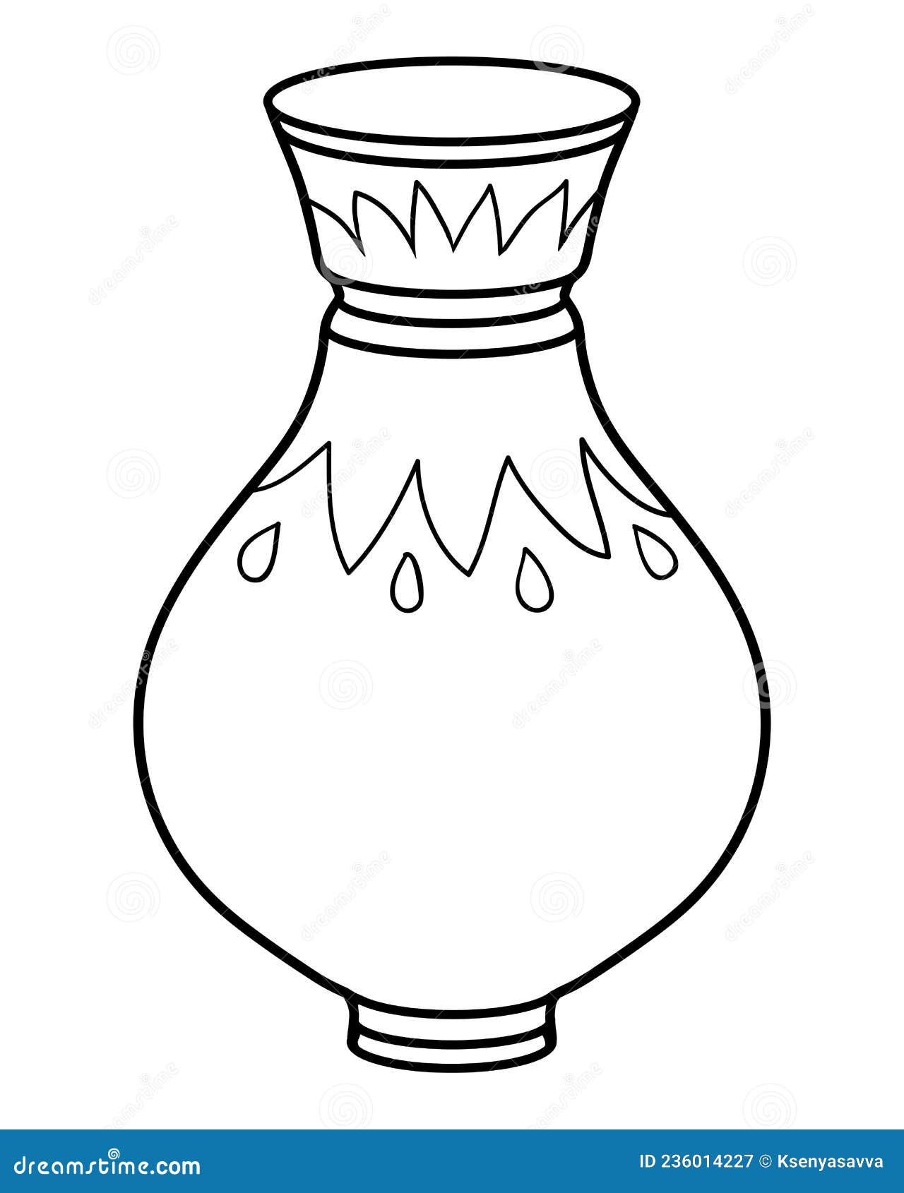 Coloring Book for Kids, Vase Stock Vector - Illustration of decoration ...