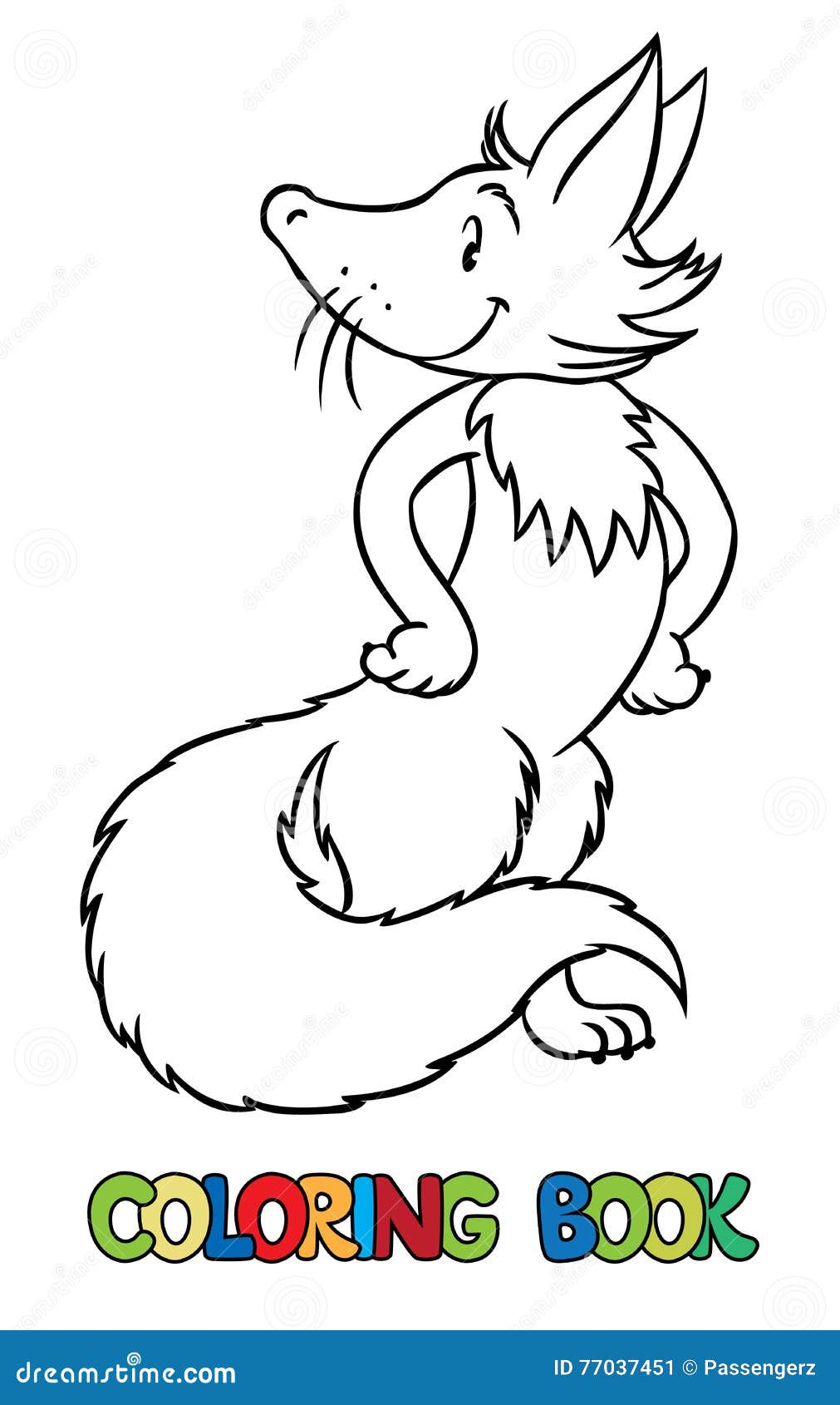 Coloring Book of Lttle Funny Fox Stock Vector - Illustration of animal ...