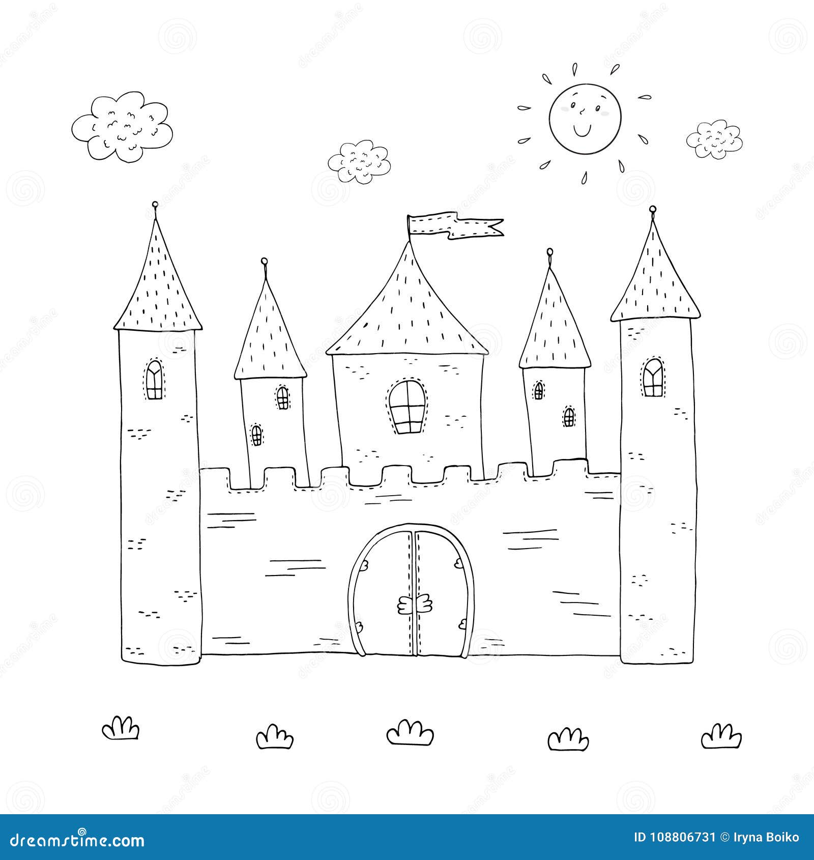 Coloring Book Magic Castle Design for Kids Stock Vector - Illustration ...