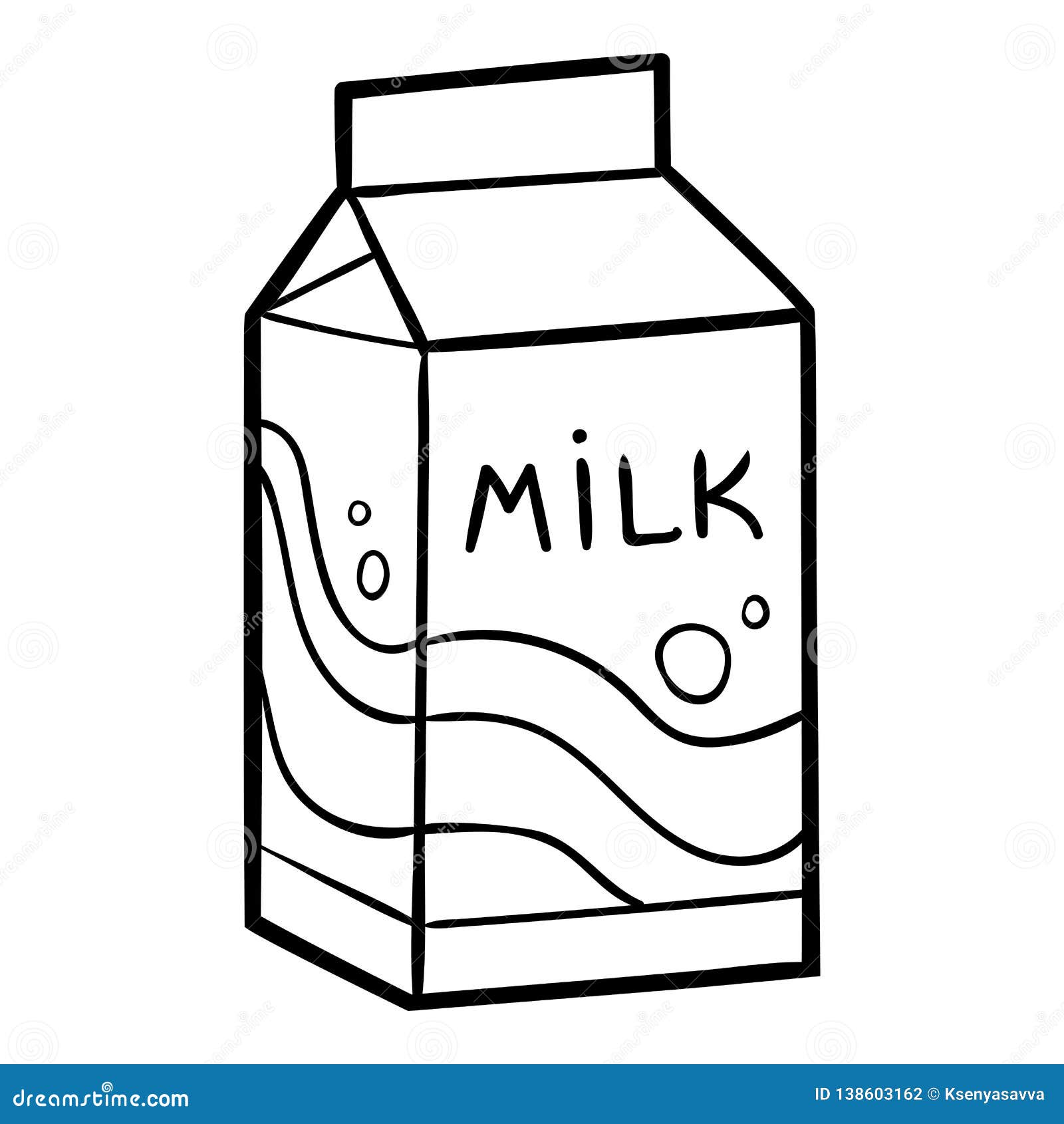 Coloring book, Milk box stock vector. Illustration of liquid - 138603162