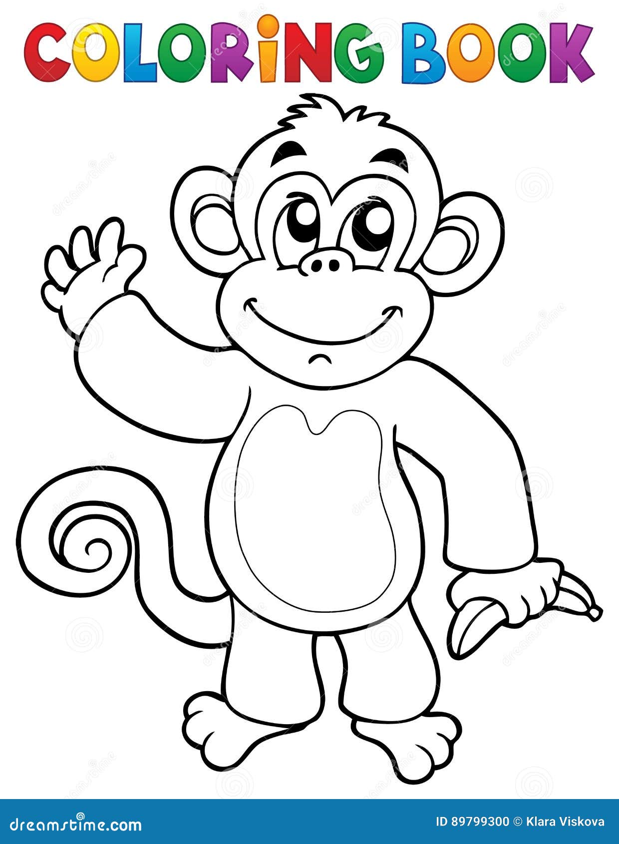 Coloring Book Monkey Theme 3 Stock Vector - Illustration of eps10 ...