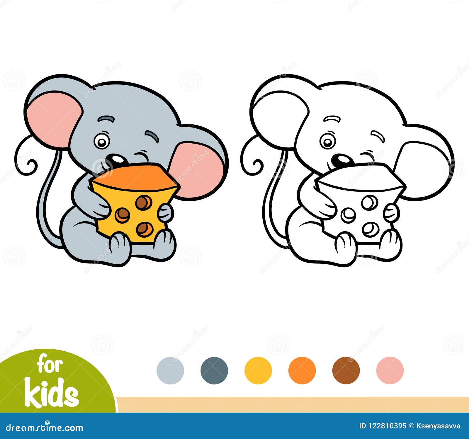 Coloring book, Mouse stock vector. Illustration of printable - 122810395