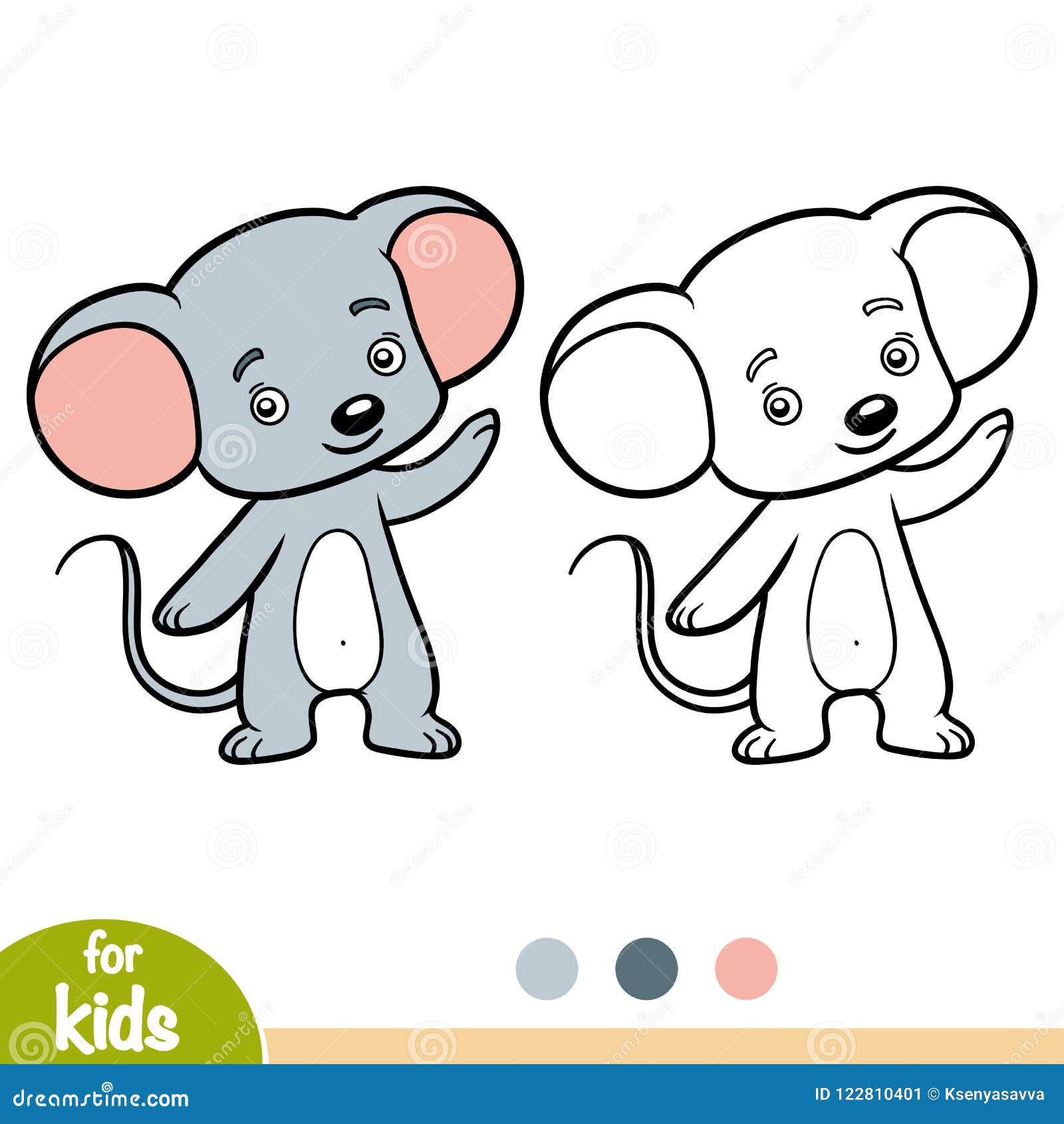 Coloring book, Mouse stock vector. Illustration of color - 122810401