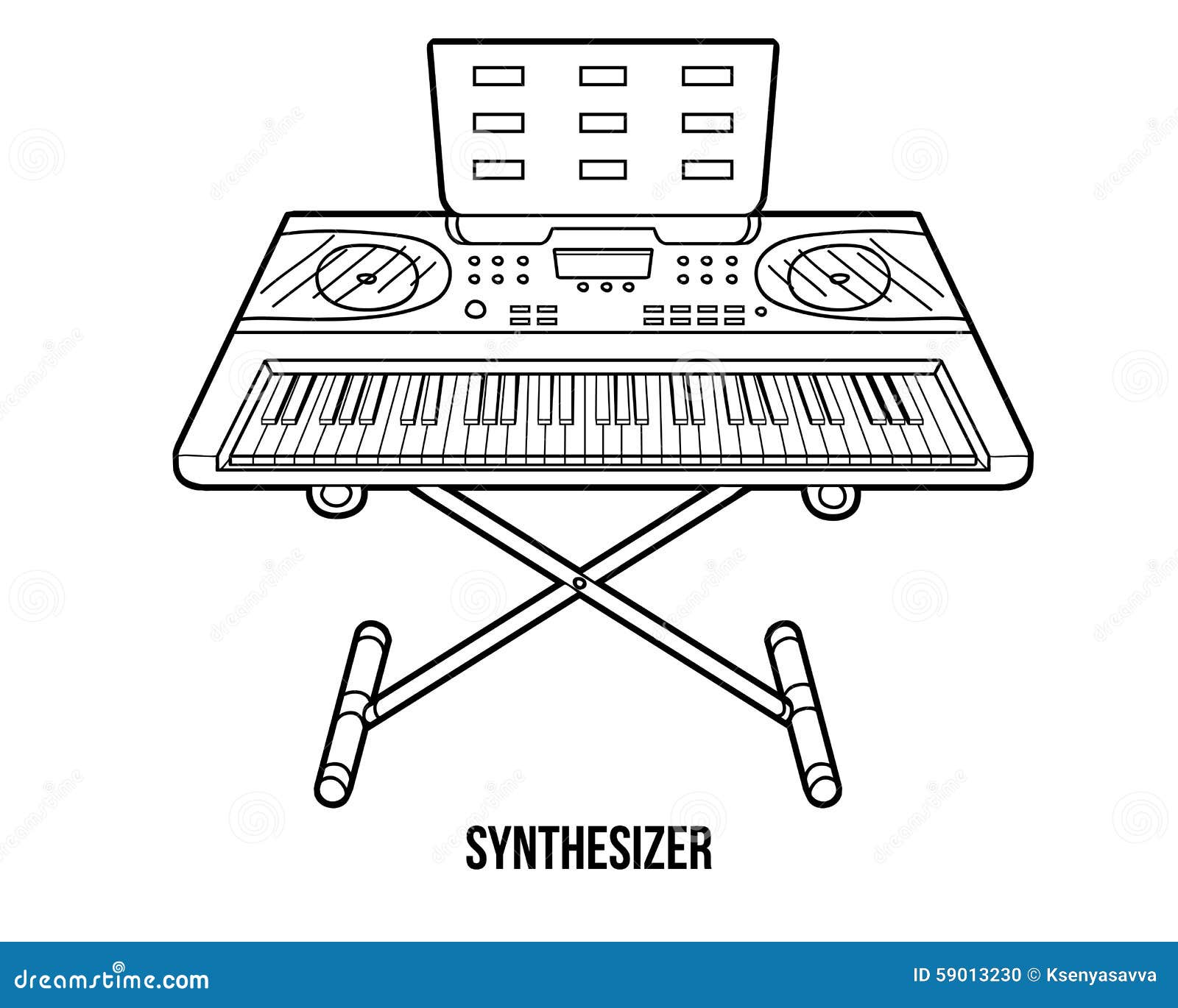 Coloring Book: Musical Instruments (synthesizer) Stock Vector ...