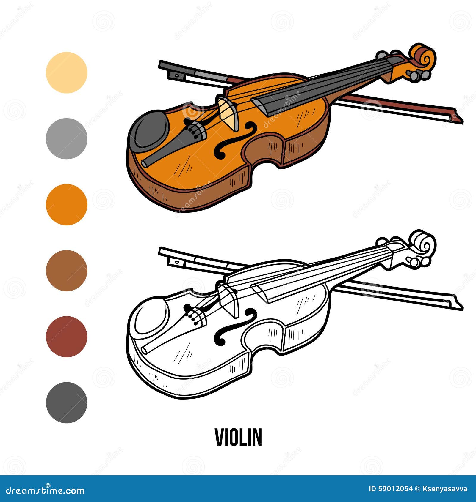 Coloring Book: Musical Instruments (violin) Stock Vector - Illustration ...