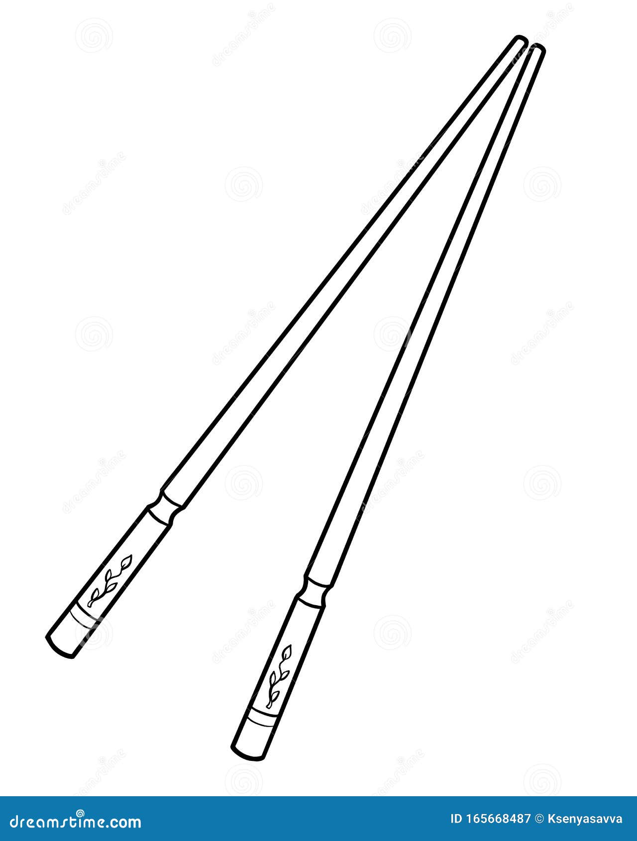 Coloring Book, Nature Bamboo Chopsticks Stock Vector - Illustration of ...