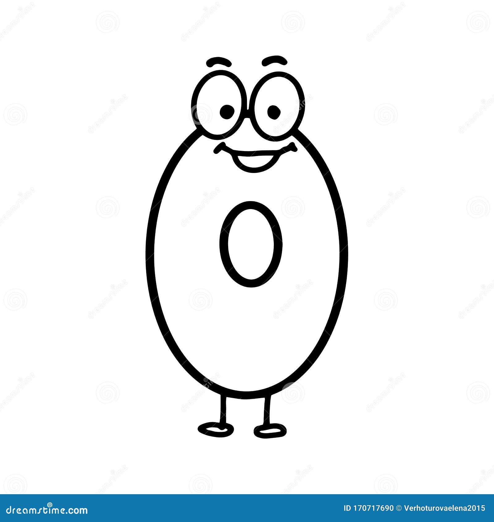 Coloring Book Number Zero on White Background. Vector Color ... Coloring Book Number Zero on White Background. Vector Color ...