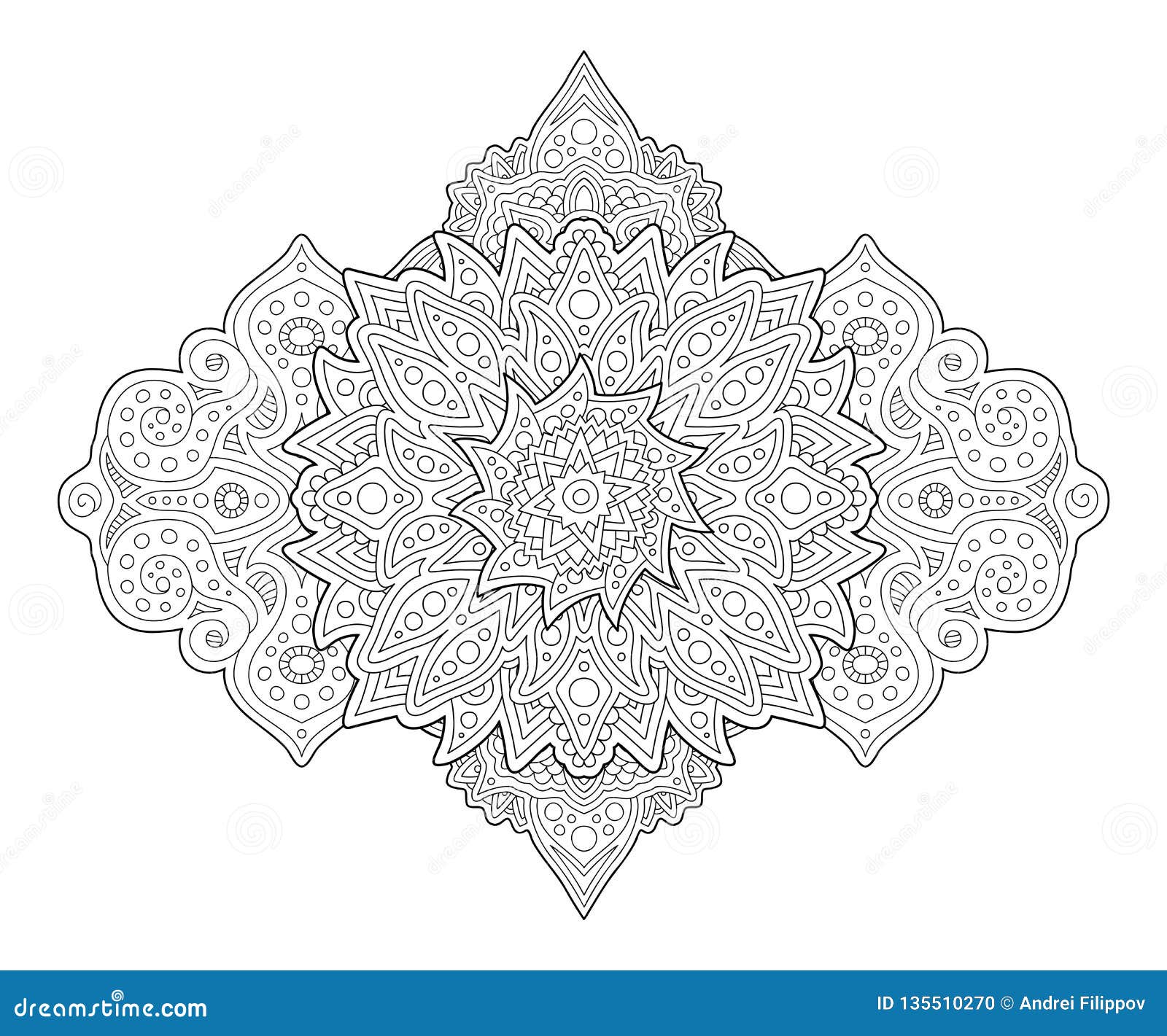 Coloring Book Page with Beautiful Abstract Pattern Stock Vector ...