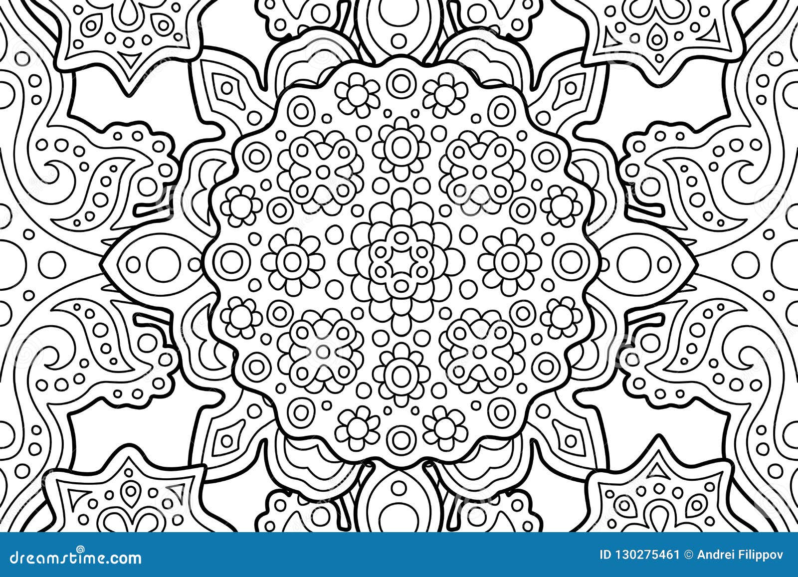Coloring Book Page with Beautiful Abstract Pattern Stock Vector ...