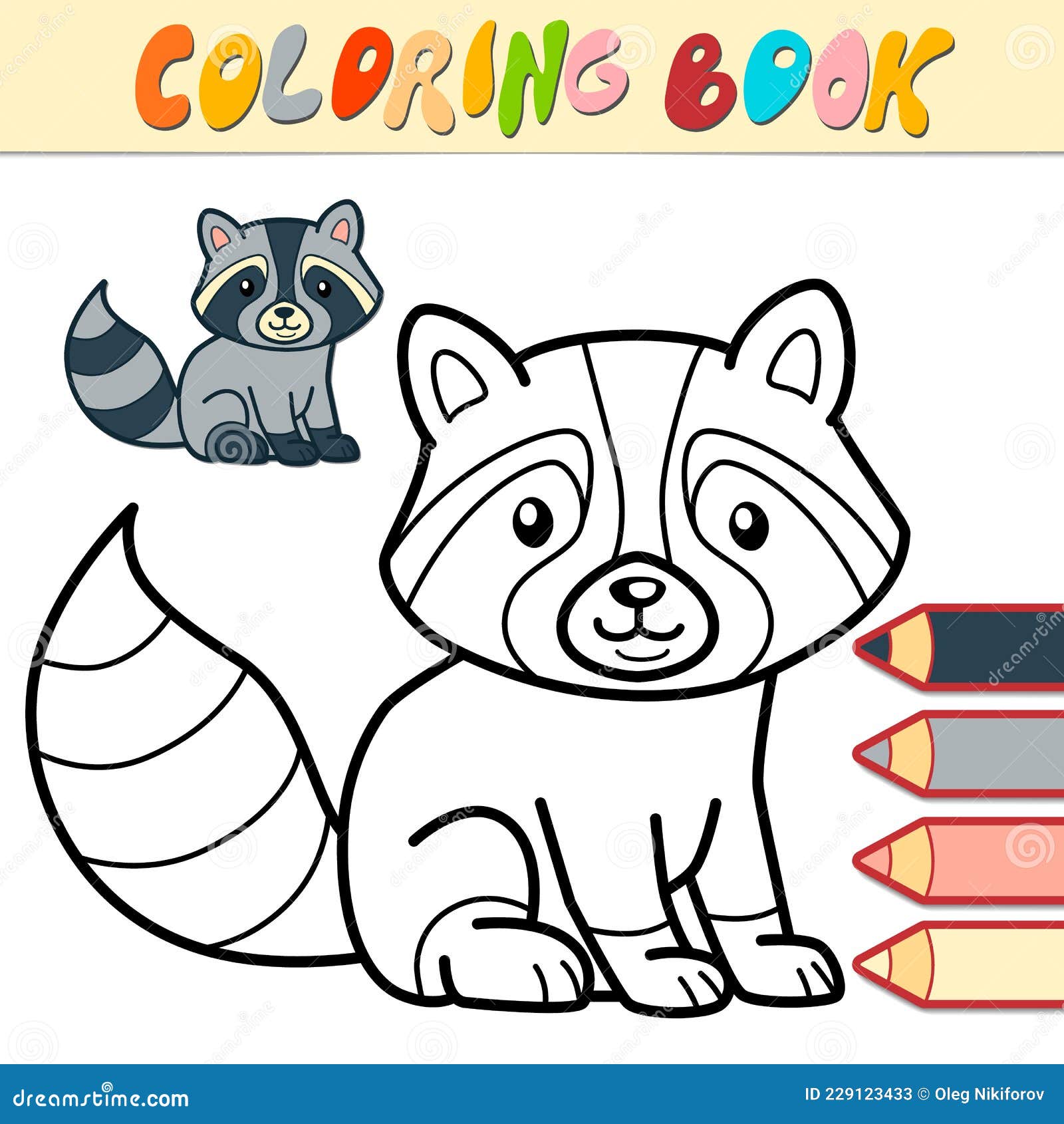Coloring Book or Page for Kids. Badger Black and White Vector Stock ...
